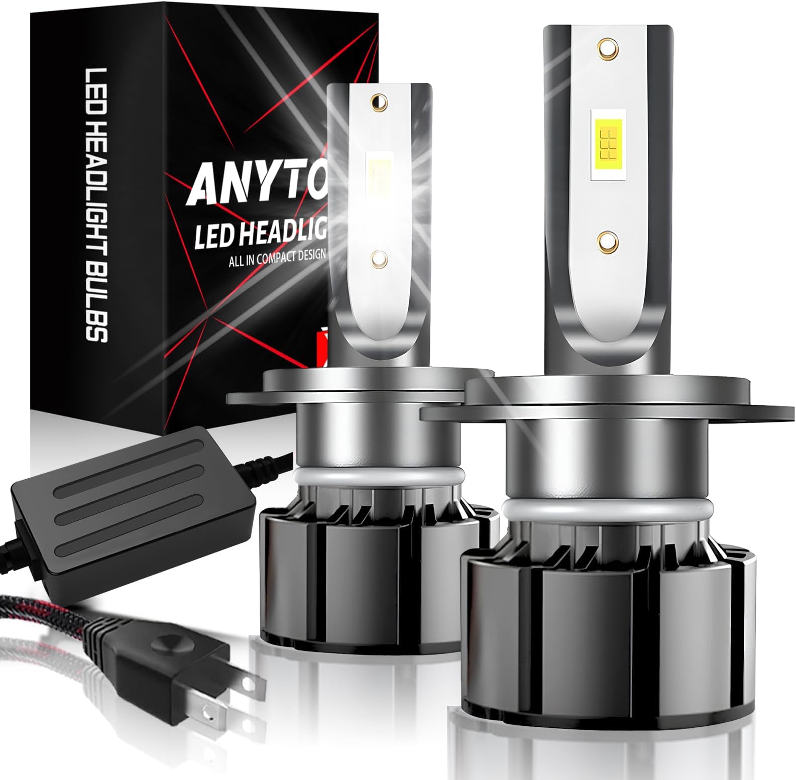 ANYTOP H11 H8 H9 Led Bombillas Para Delanteros Faros,160W 24000LM 6500K ...