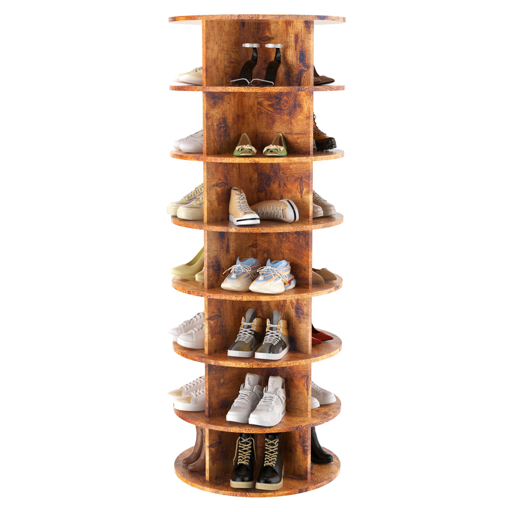 Amazon.com: Rosedate Rotating Shoe Rack Tower, 7-Tier Spinning Shoe ...