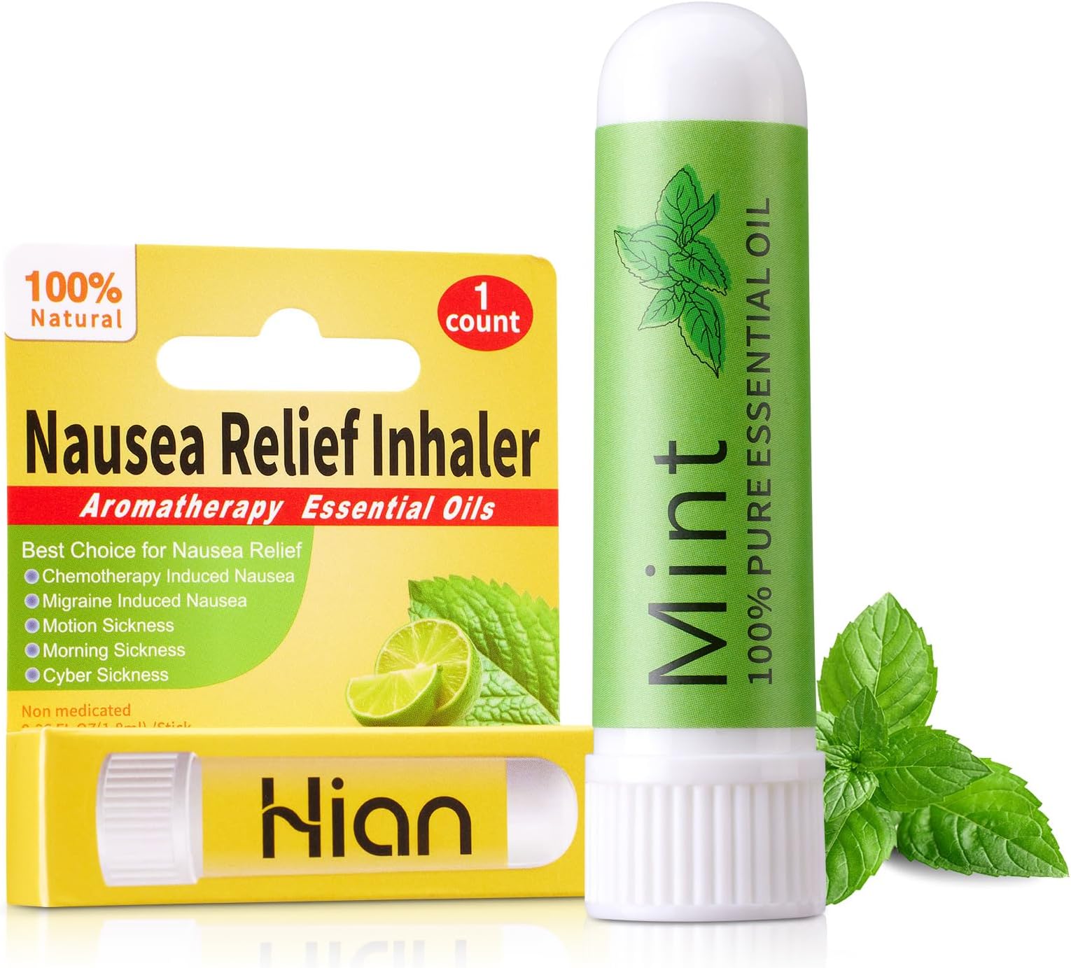 Amazon.com: Hion Nausea Relief Inhaler-Mint, 100% Natural Essential ...
