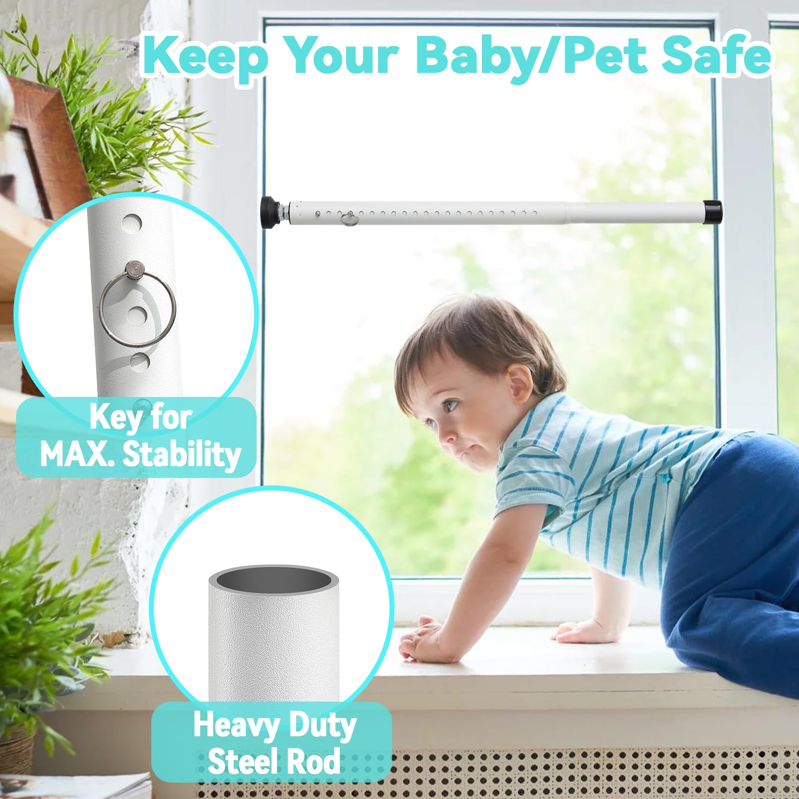 Snapklik.com : Window Security Bars, 18"-51" Adjustable Window Bars ...