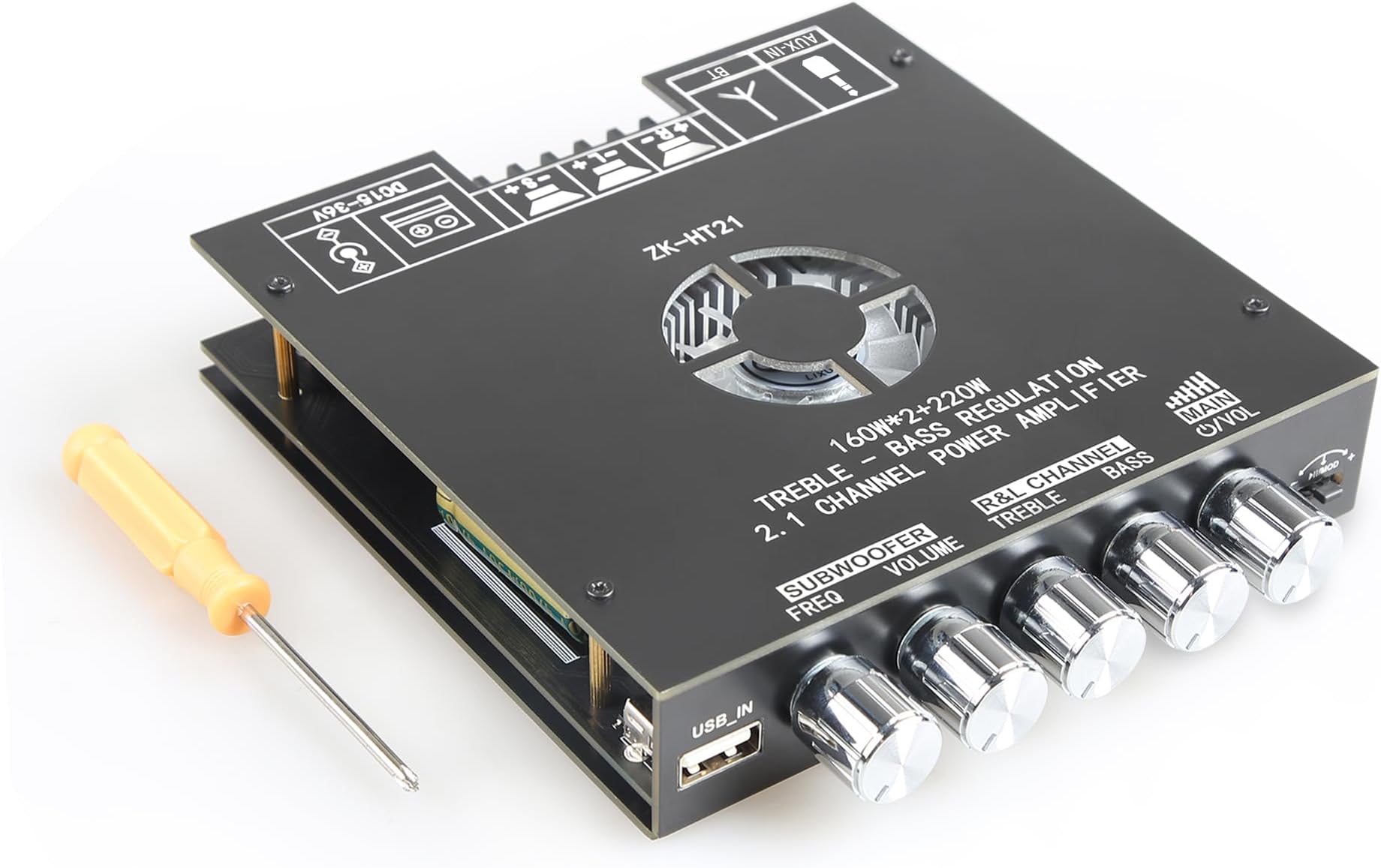 Amazon.com: Daakro ZK-MT21 Bluetooth Amplifier Board,50W+50W+100W 2.1 ...