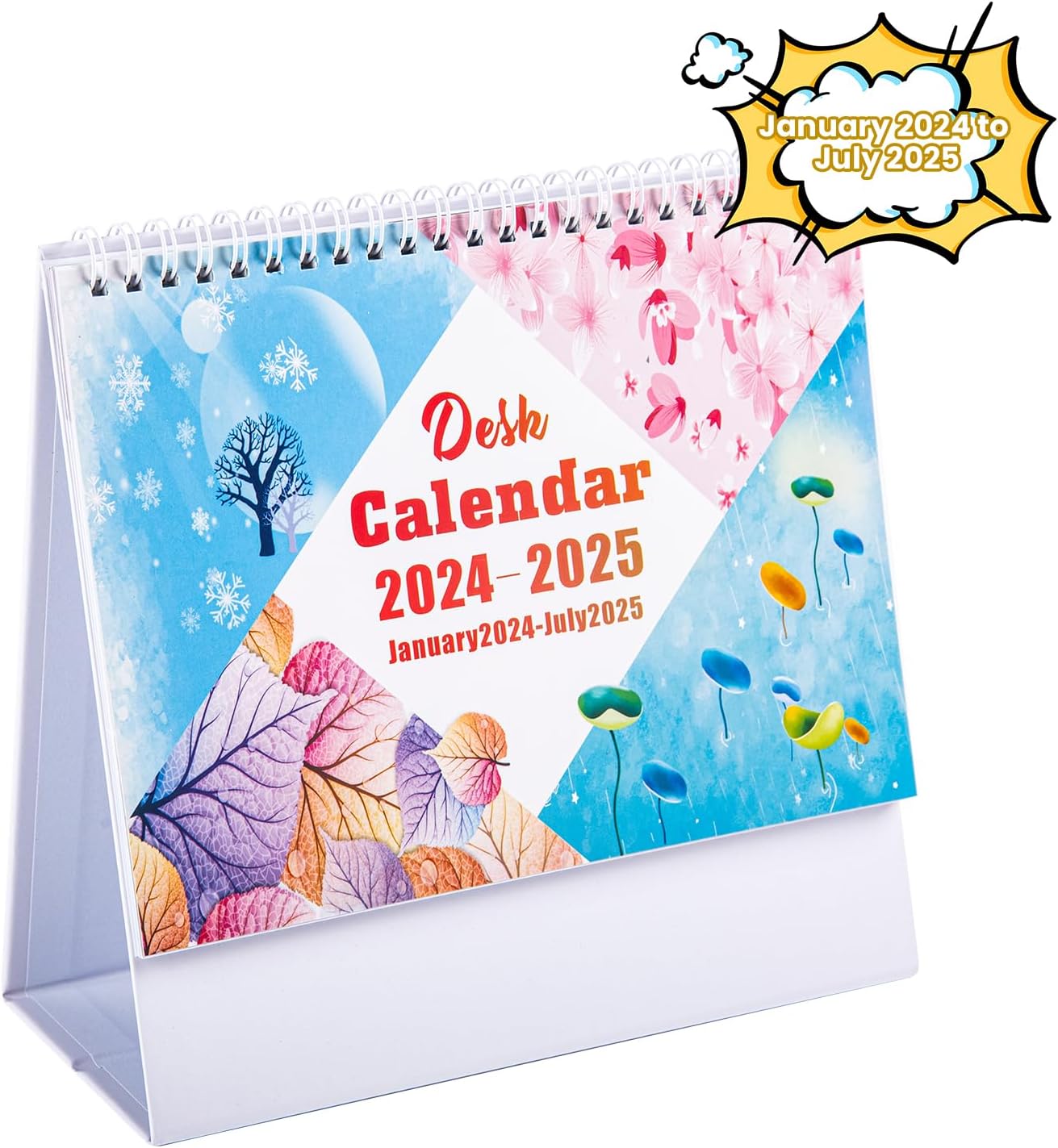 Amazon.com : Yogayet Desk Calendar 2024-2025, Standing Flip Calendar ...