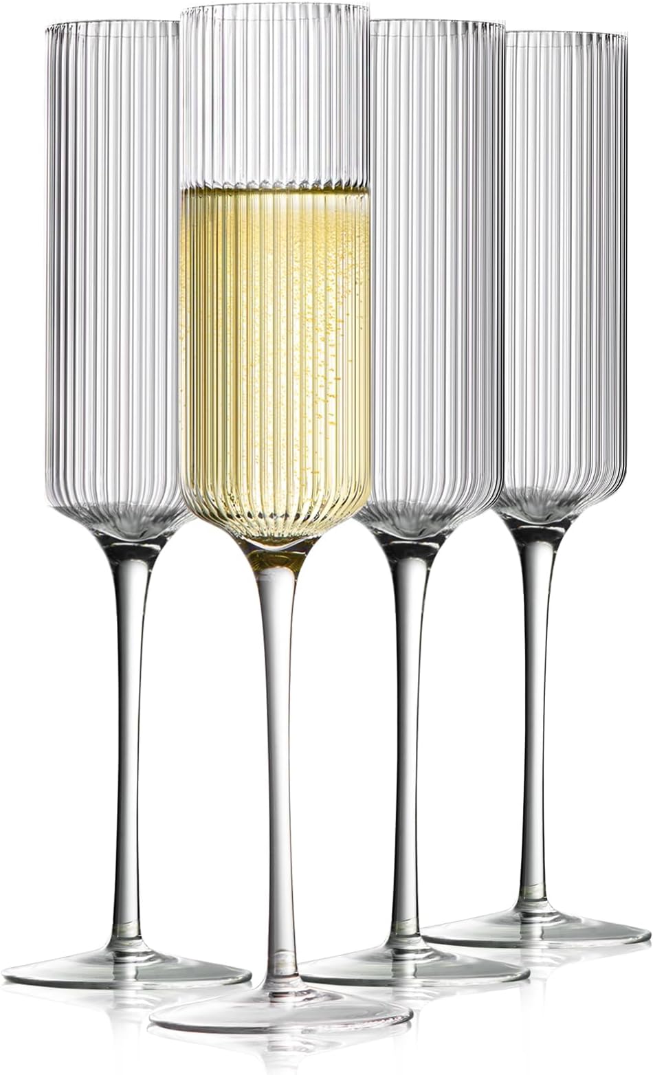 Amazon.com | SoulTimes 6 Pack Large 16oz Ribbed Glassware Set, With ...