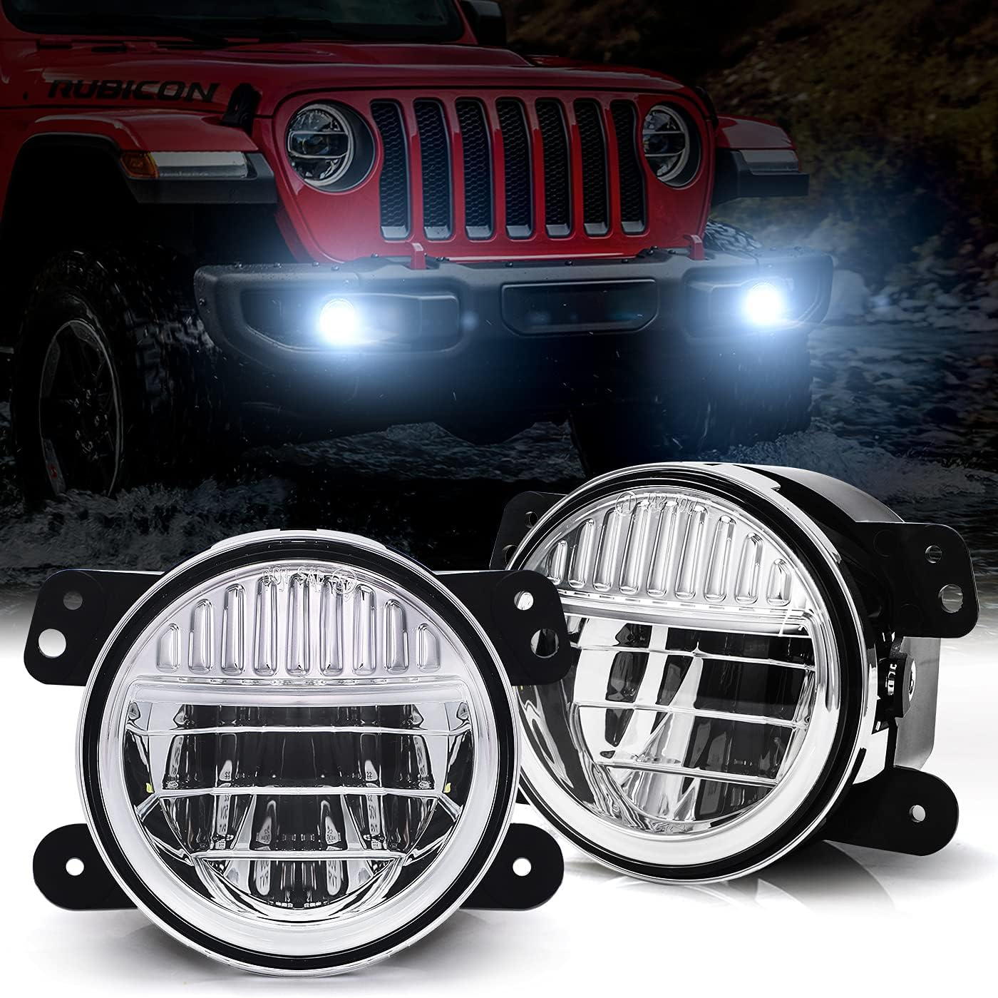 Amazon.com: COWONE 4" Inch LED Fog Lights Compatible with Wrangler JK ...