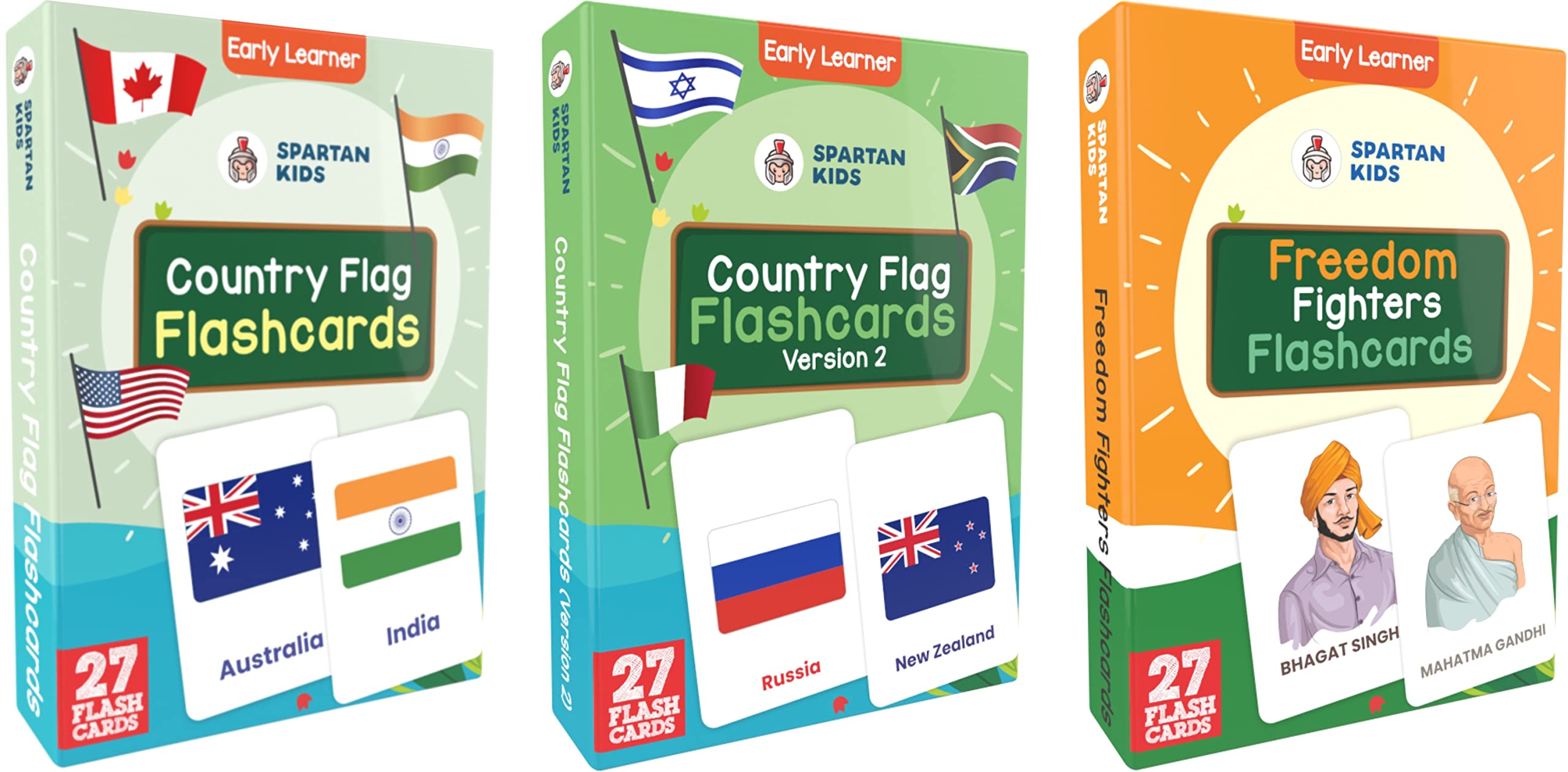 Buy Spartan Kids Flash Cards for Kids (Combo Set) Country Flash Cards ...