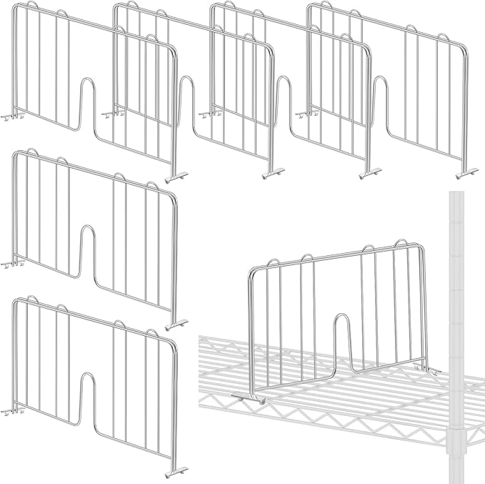 Amazon.com: MorningRo 6 Pcs 24" W X 9" H Wire Shelf Divider Chrome ...