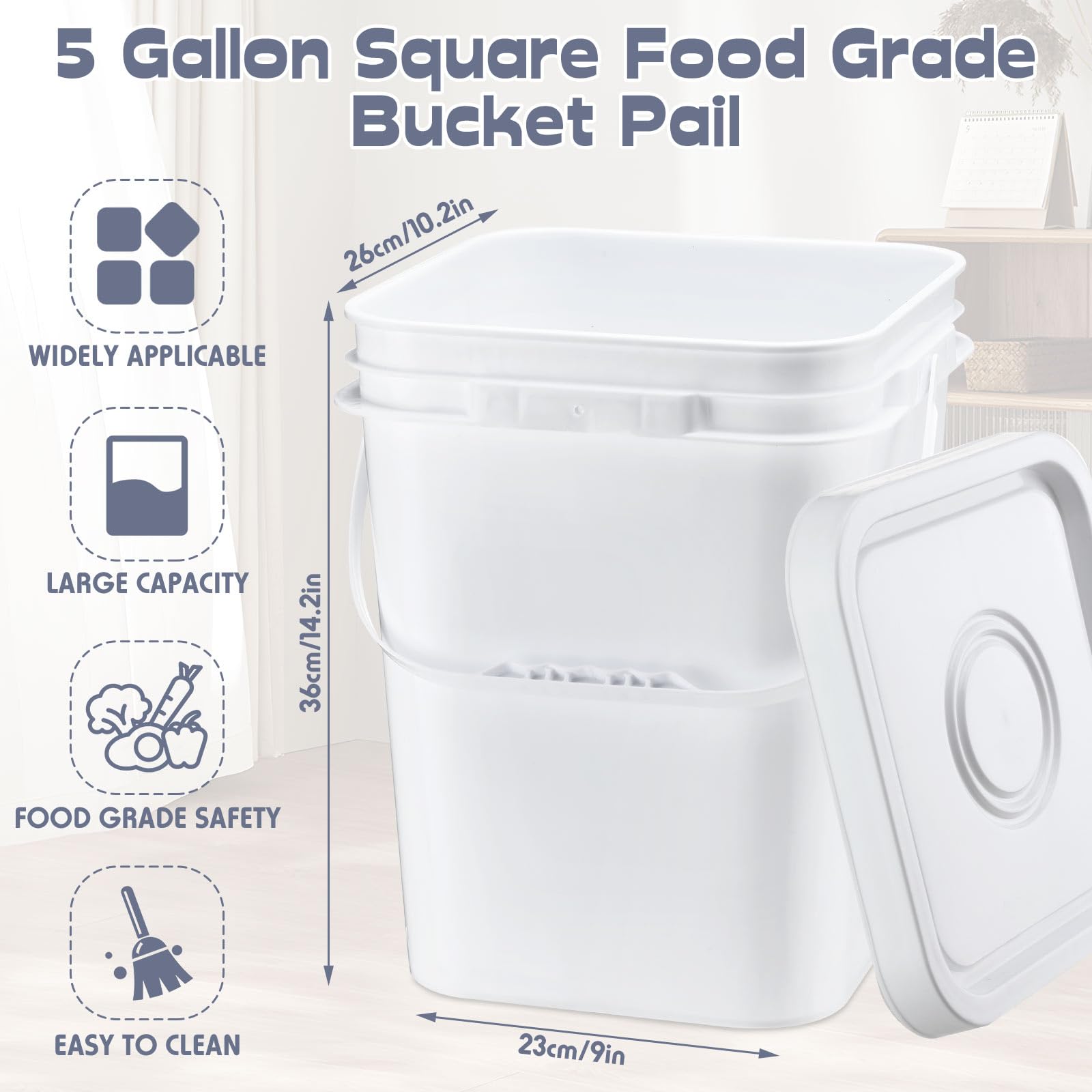 5 Gallon Square Plastic Containers 6 Pack Of 3.5 Gal Square Plastic