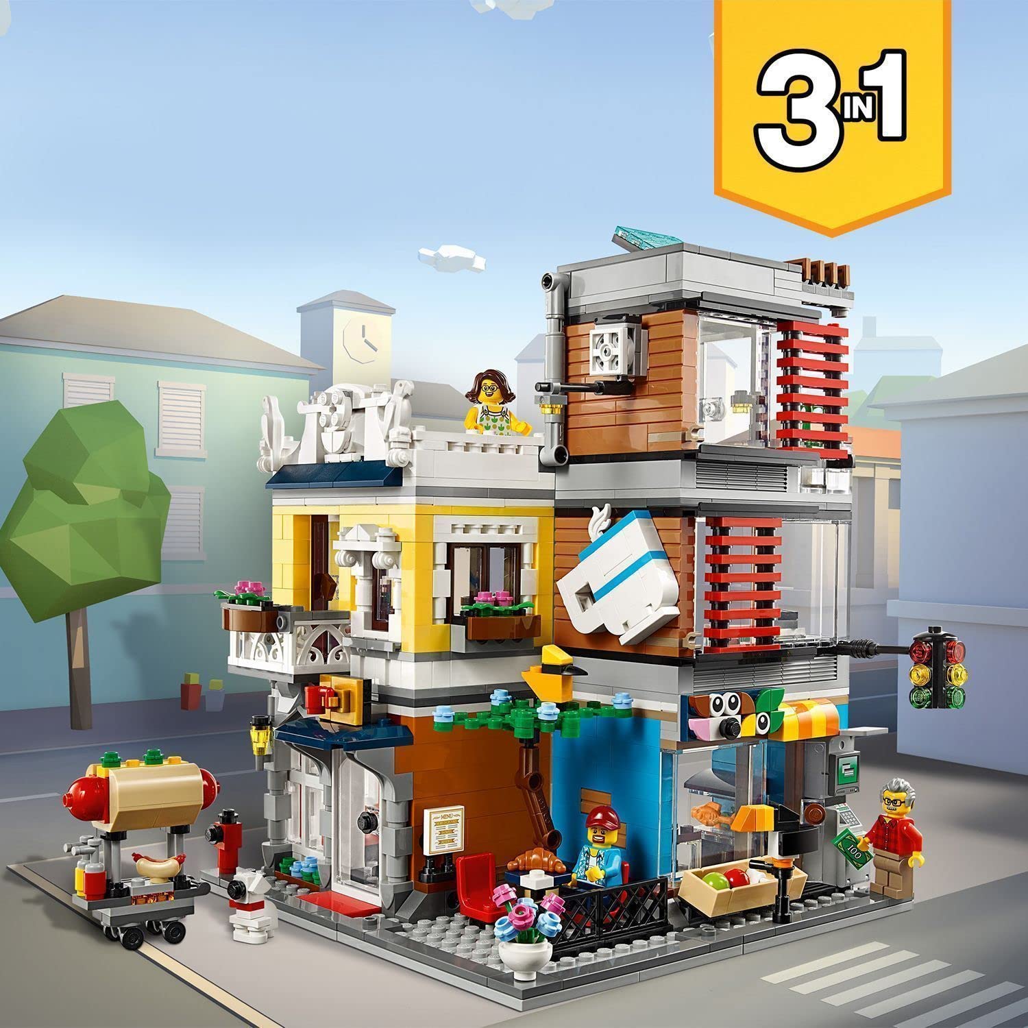 LEGO 31097 Creator 3in1 Townhouse Pet Shop & Café Building Toy Brickset ...
