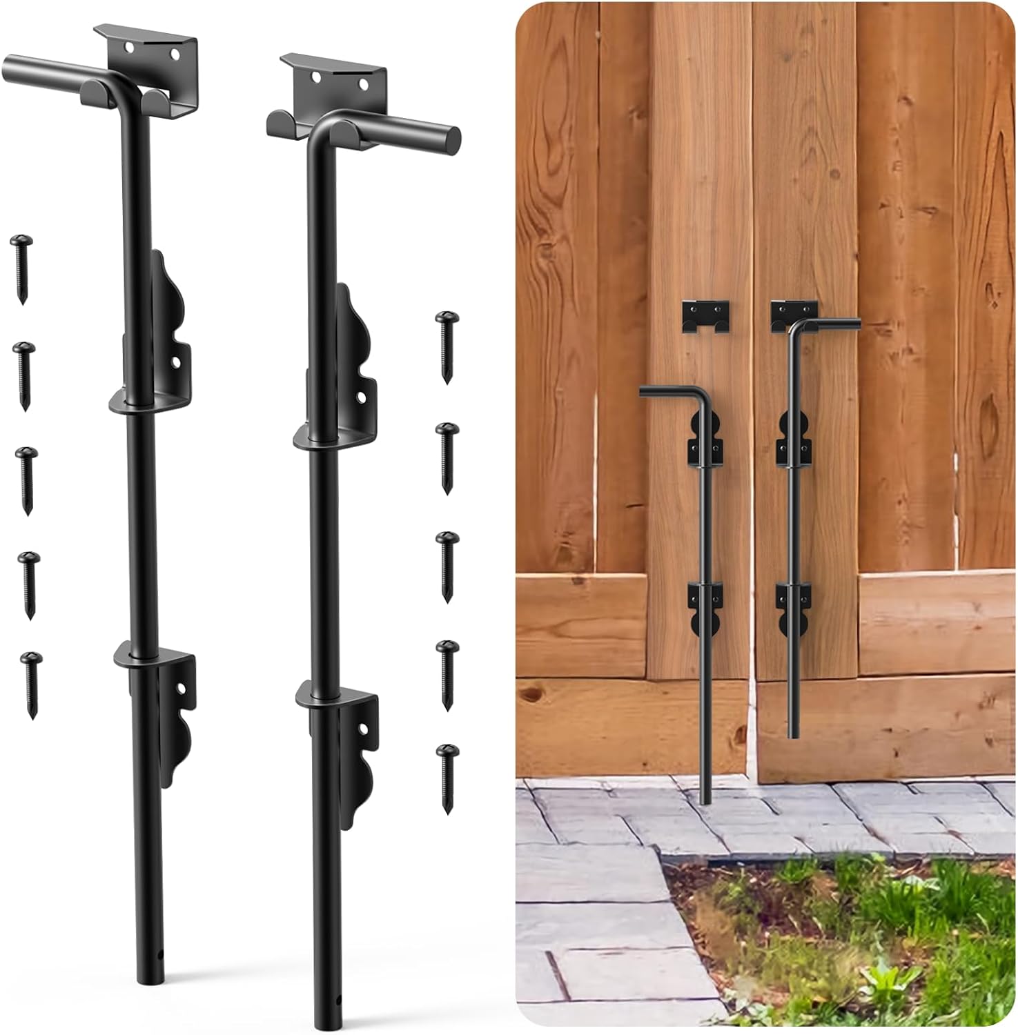 18" Cane Bolt Gate Drop Rod for Wood Fence Heavy Duty Gate Hardware ...