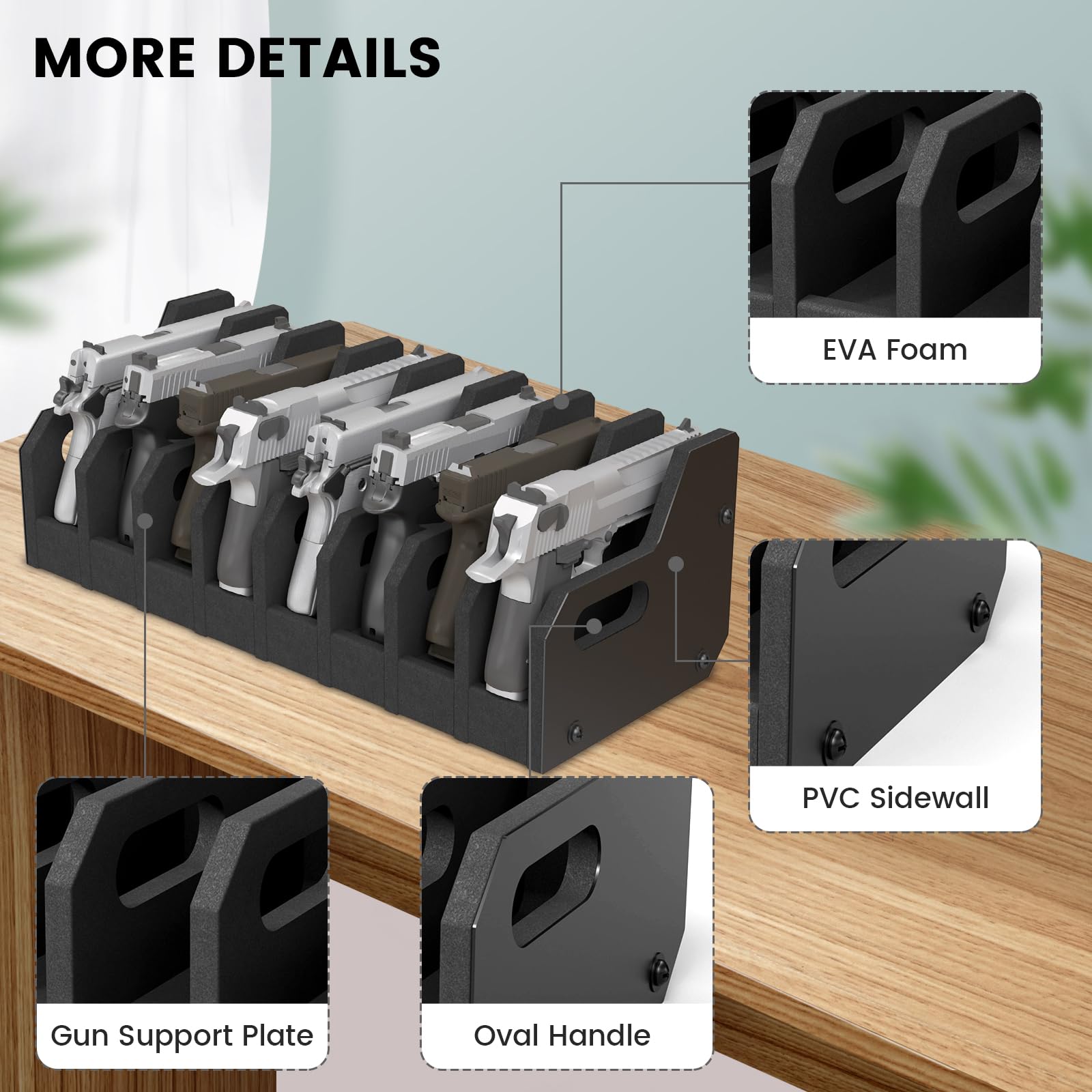 Snapklik.com : Kavey Gun Rack For Pistol, Pistol Rack For Gun Safe ...