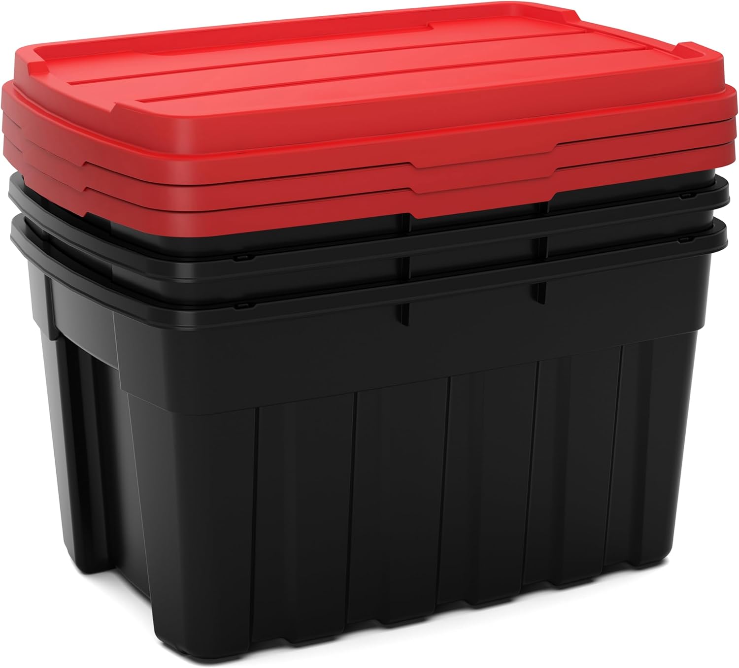 Keter Tuff Box 3x 140L Storage Boxes with Lid, Durable, Water Resistant ...