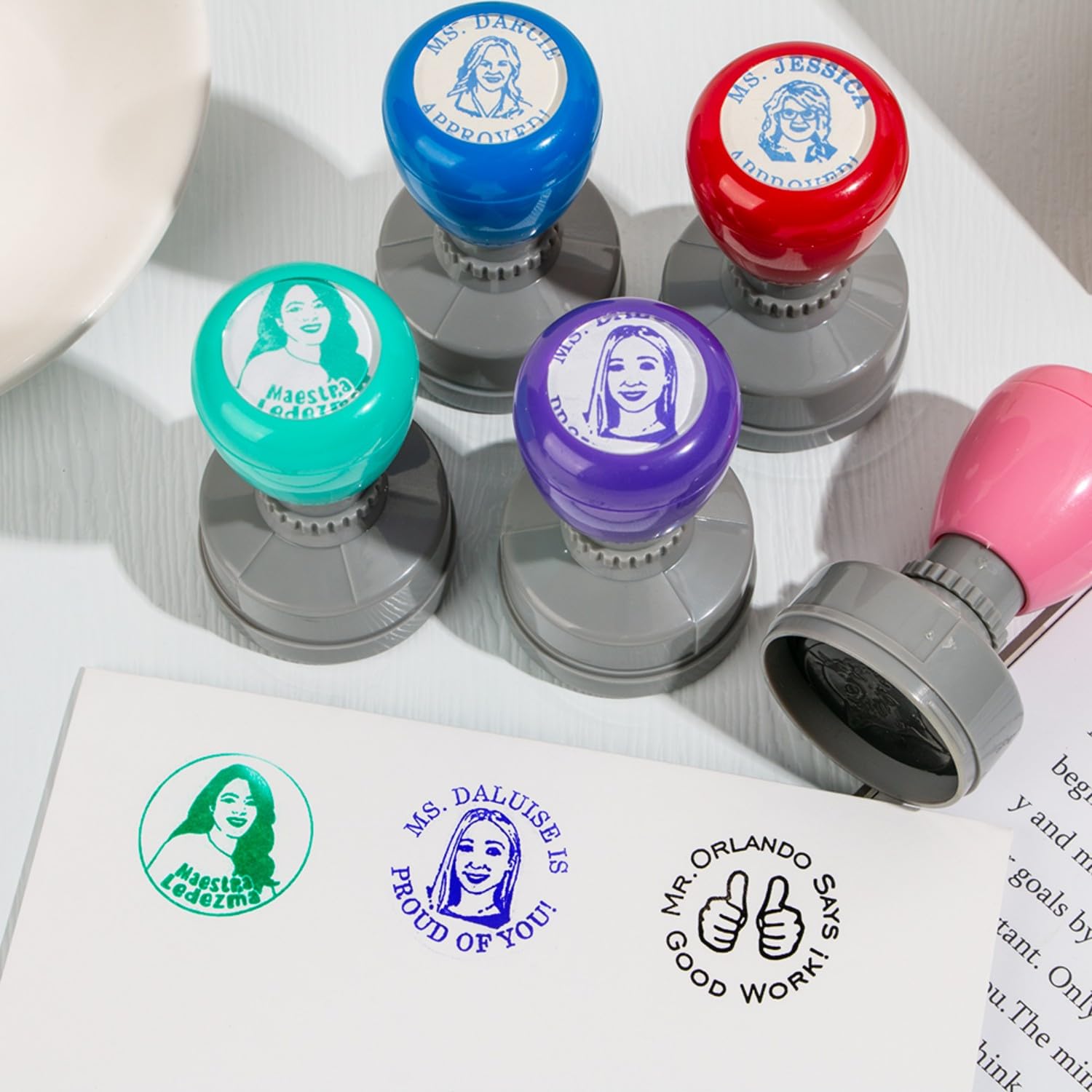 Amazon.com: DEIRONPLY Custom Teacher Stamp for Classroom - Personalized ...