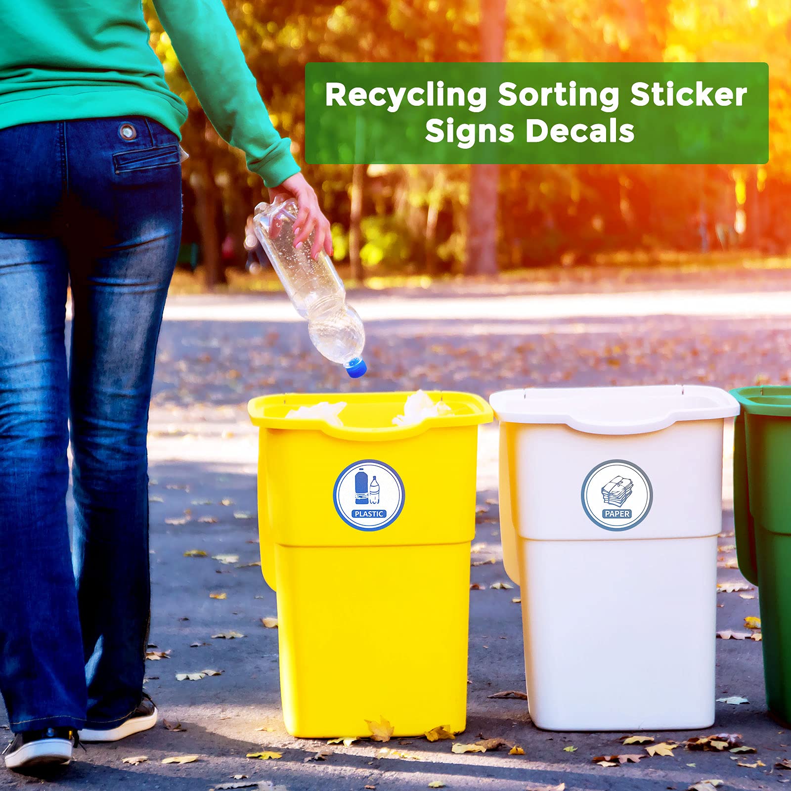12 Pieces Recycling Sorting Sticker Trash Recycle Decal Recycling Decal ...