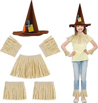 Amazon.com: 6Pcs Scarecrow Costume Set with Scarecrows Hat for Kids and ...
