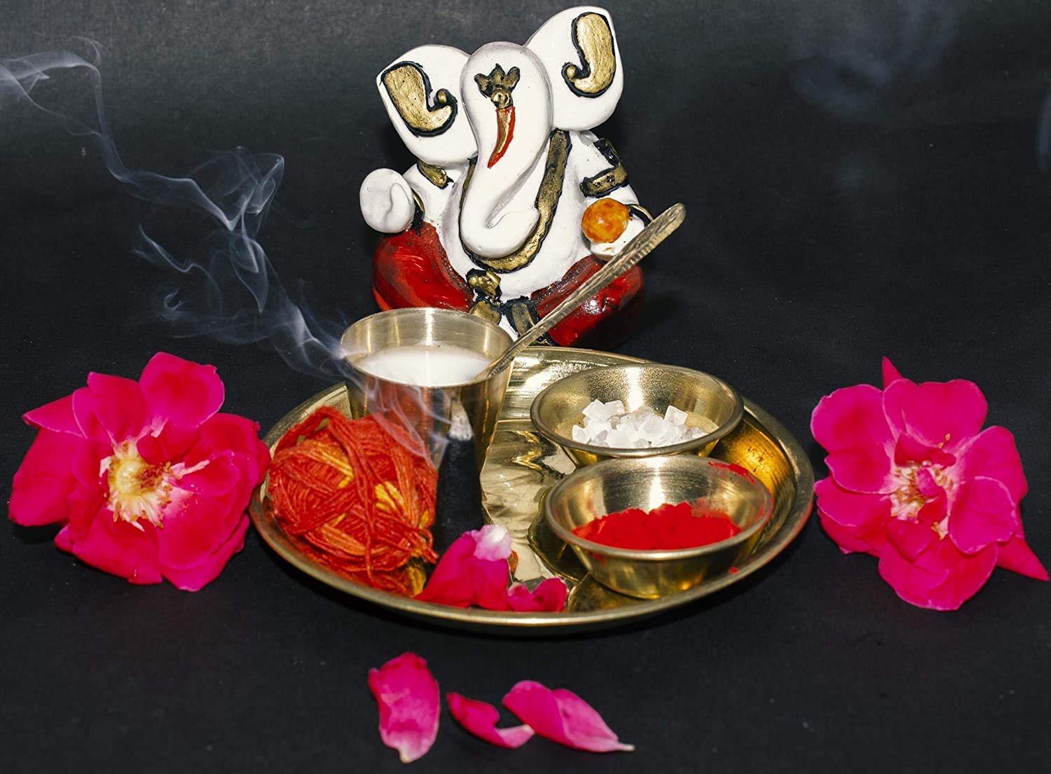 Buy Wizme Bhog Thali with Handle Basket for Flowers for Pooja, Navratri ...
