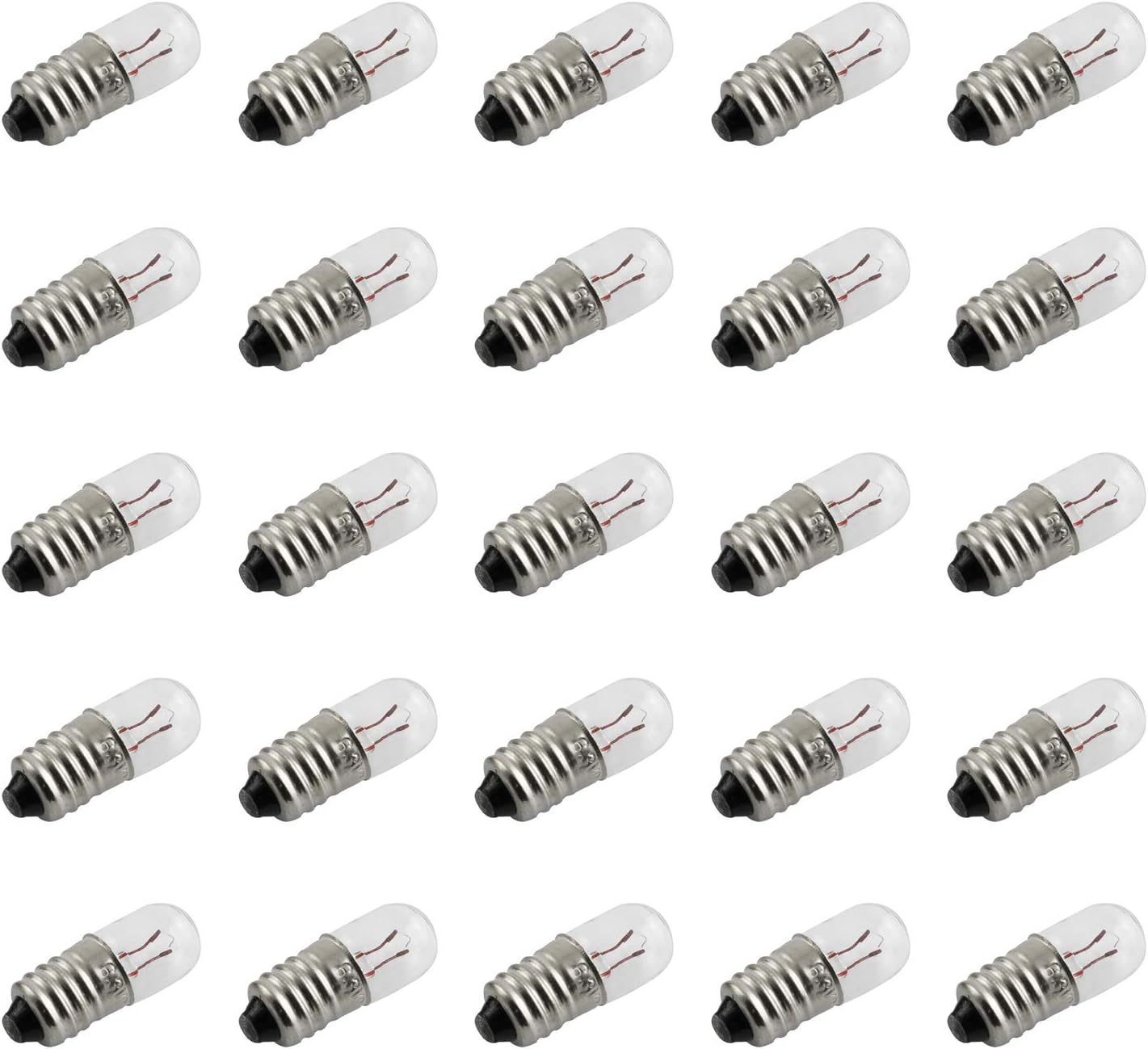 RuiLing 25-Pack E10 Small Light Bulbs Screw Base Indicator Light ...