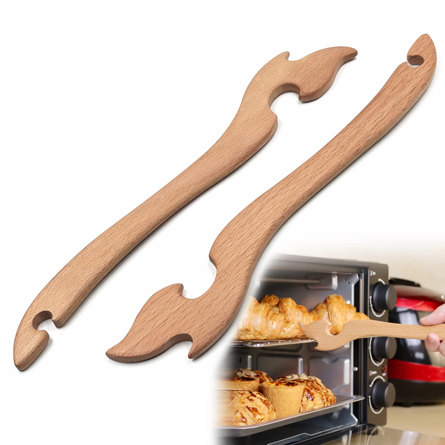 Amazon.com: Shinelingee Oven Rack Puller, Wood Oven Rack Push Pull Tool ...