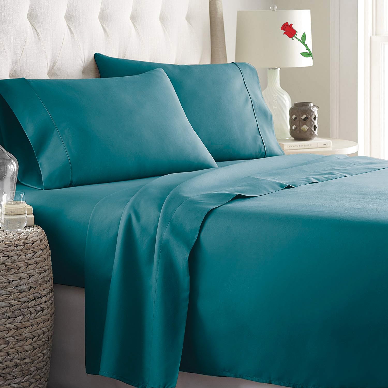 ForZzz 4 Piece Queen Bed Sheet Set-2000TC Bedding Sheets & Pillowcases ...