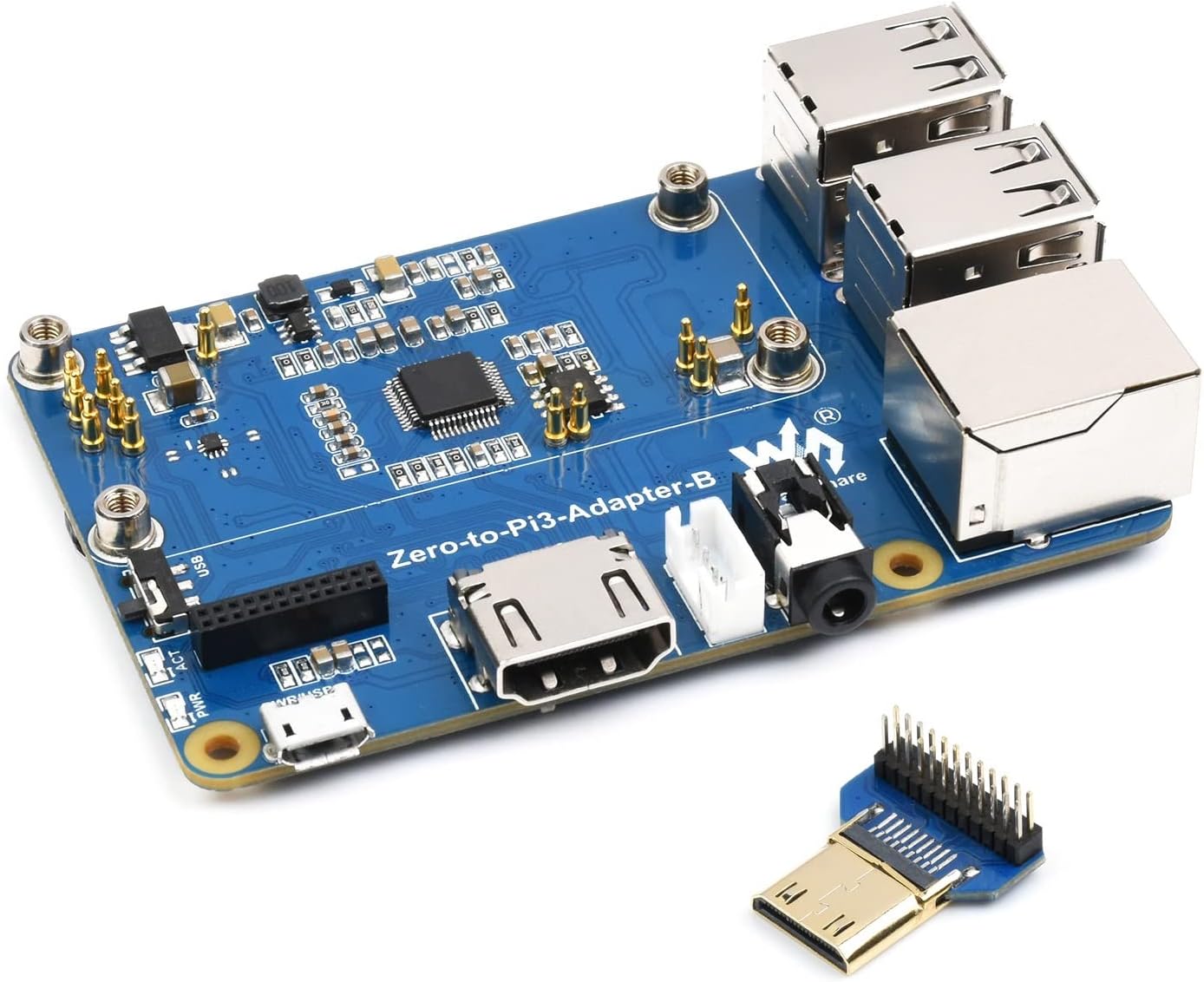 Amazon.com: waveshare Pi Zero 2W to Raspberry Pi 3B/B+ Adapter,Based on Raspberry Pi Zero 2W to ...