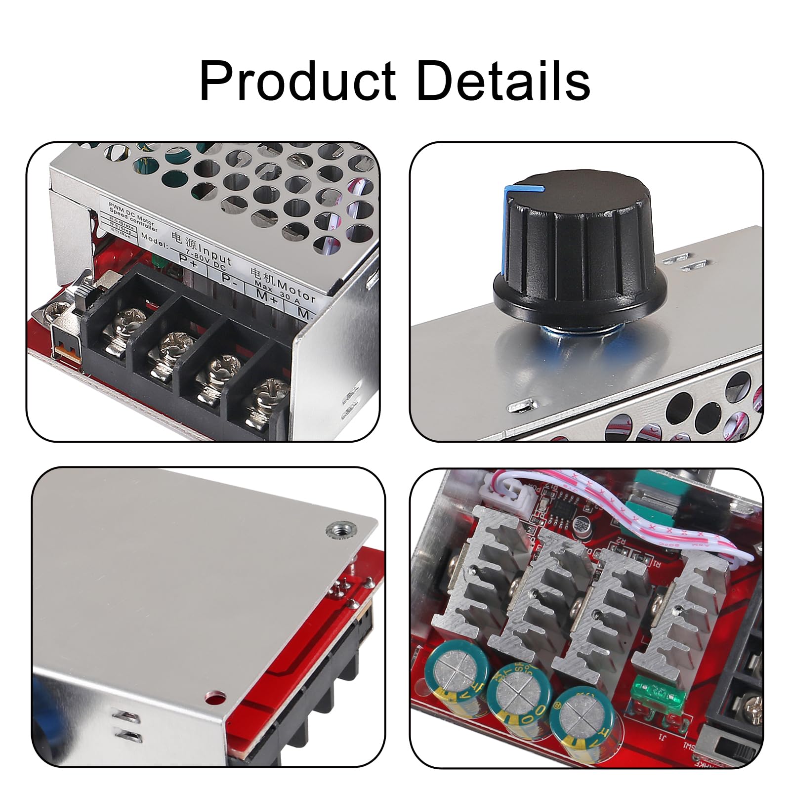 Snapklik.com : 2pcs 7-70V 30A PWM DC Motor Speed Controller Switch ...