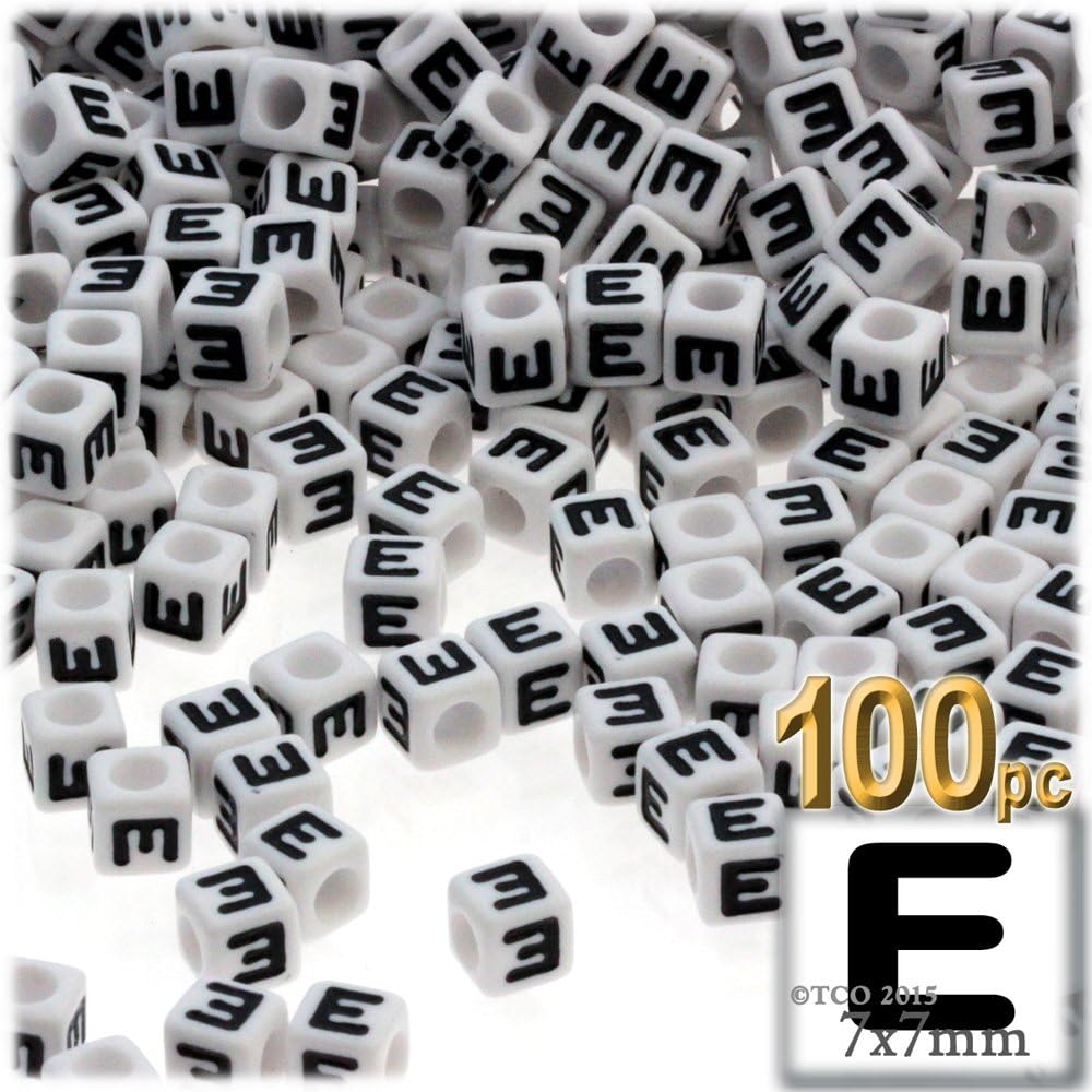 Amazon.com: The Crafts Outlet 100-pc Alphabet Beads, Cube 7mm, Opaque ...