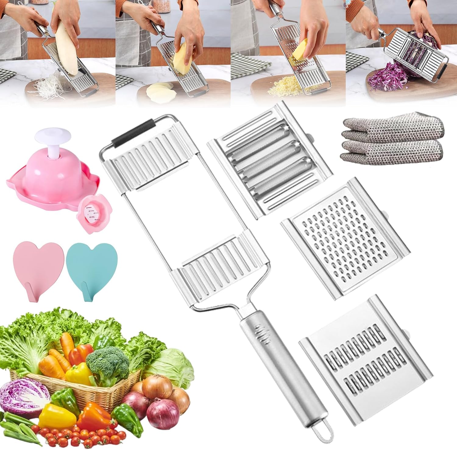 Amazon.com: Humorous Multi-Purpose Vegetable Slicer Cuts Set, Landepend ...