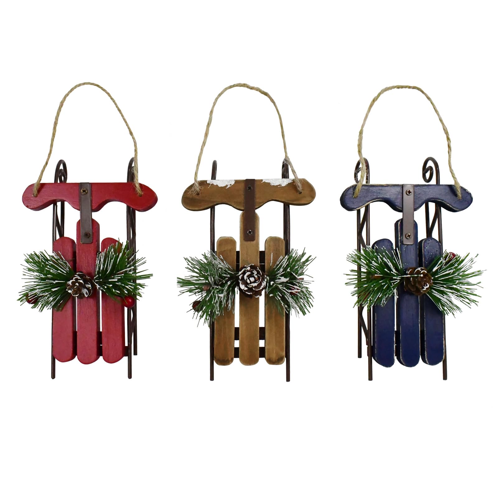Amazon.com: Morning View Christmas Sled Decoration Wooden Santa Sleigh ...