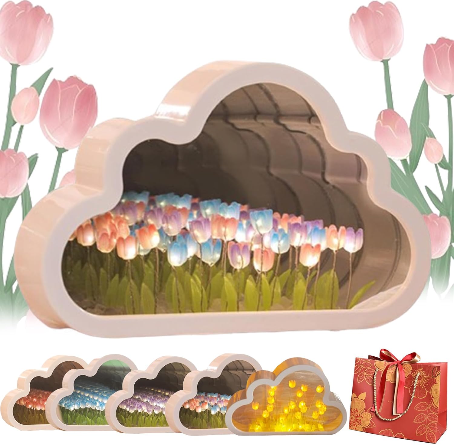 ayattecy Forever Cloud Mirror Tulips, Cloud Tulip Lamp Mirror, Stunning ...
