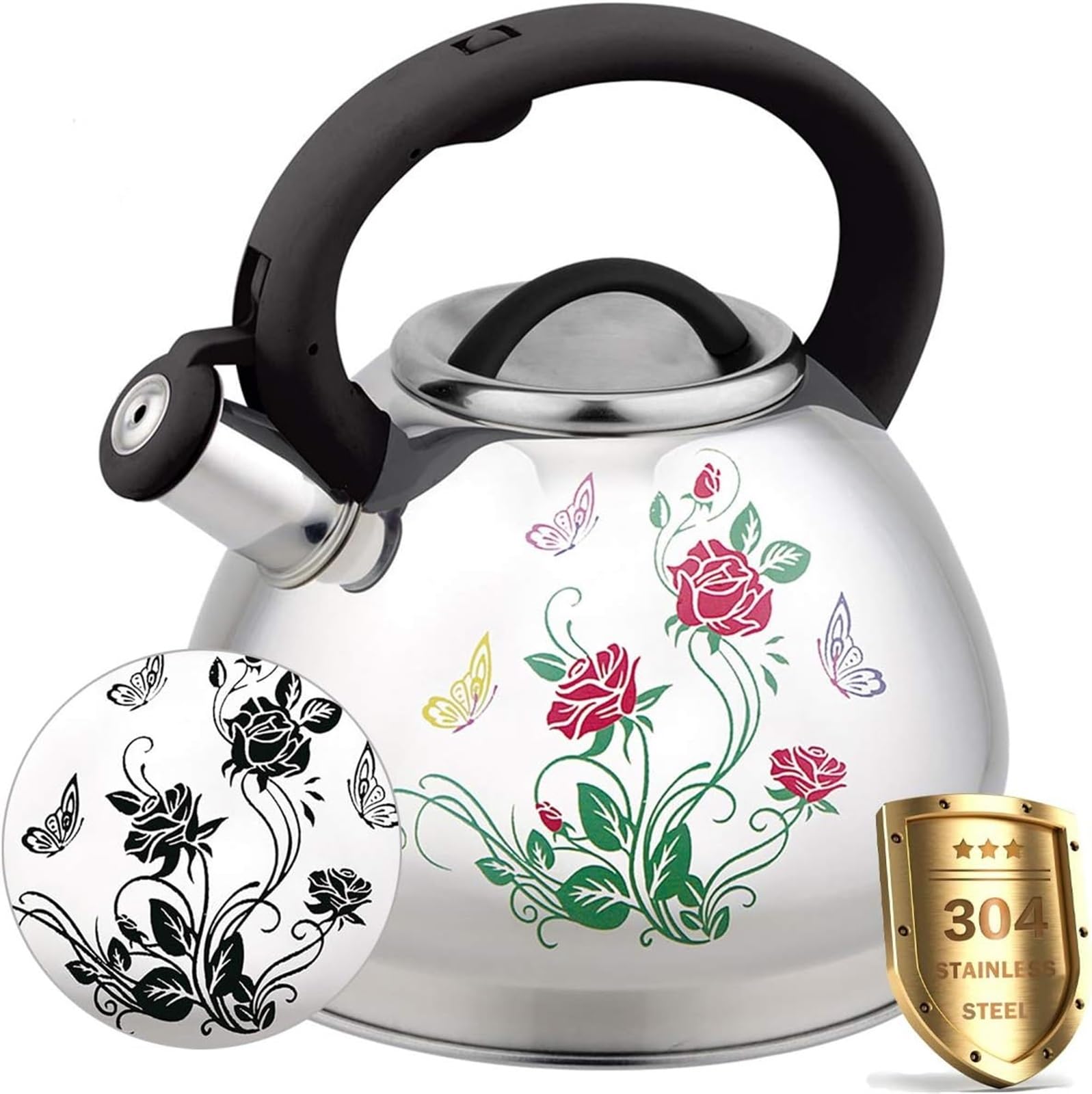 Amazon.com: Color Changing Whistling Tea Kettle - 2.8Qt Stainless Steel ...