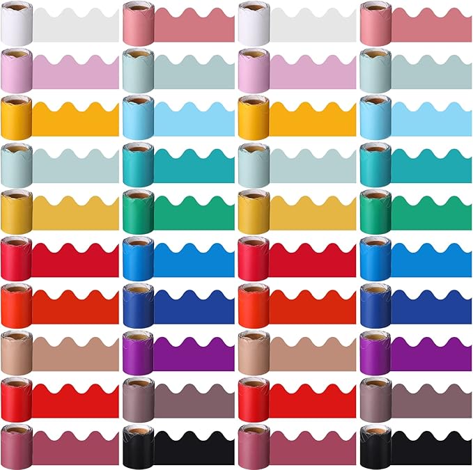 Amazon.com: Ctosree 40 Rolls 656 Feet Scalloped Bulletin Board Borders ...