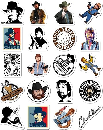 Amazon.com: Stickers 20 Pcs Per Pack Chuck Waterproof Norris Aesthetic ...