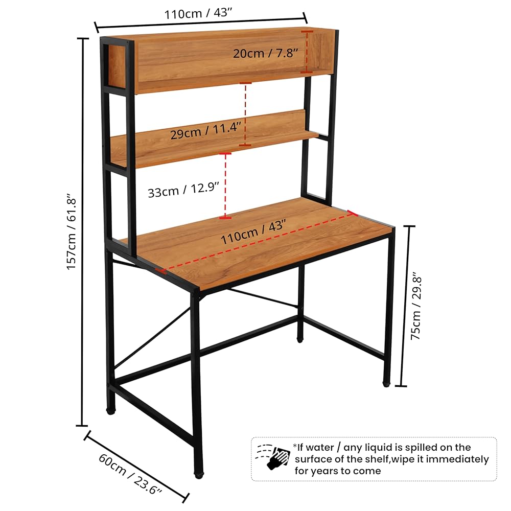 ABOUT SPACE 3 Tier Wooden Office Table with Storage Nepal | Ubuy
