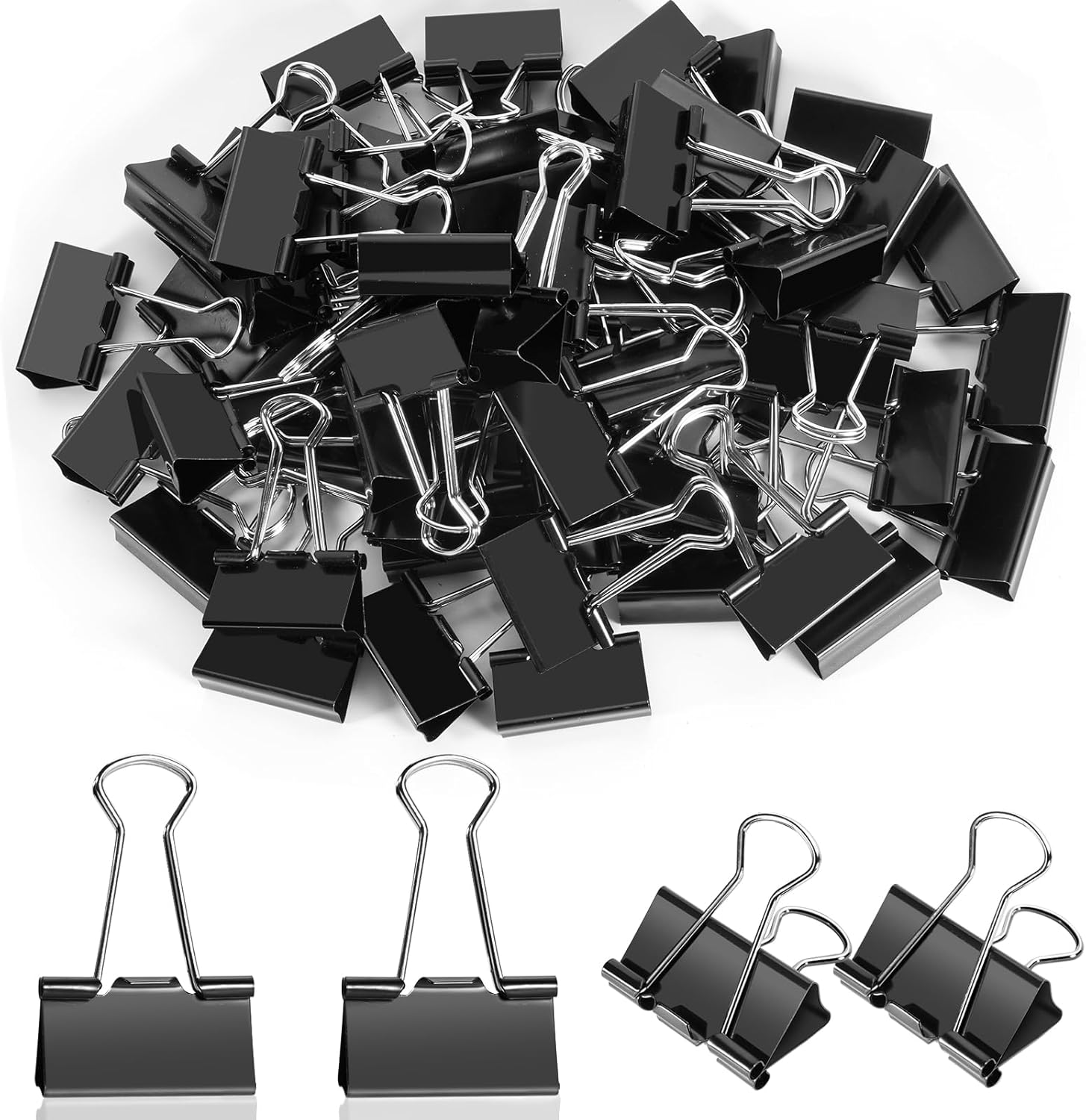 Amazon.com : DANRONG 60PCS Medium Binder Clips, 1-1/4 Inch, 32mm, Paper ...