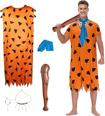 Amazon.com: Adult Mens Couples Halloween Costumes, Caveman Costume ...