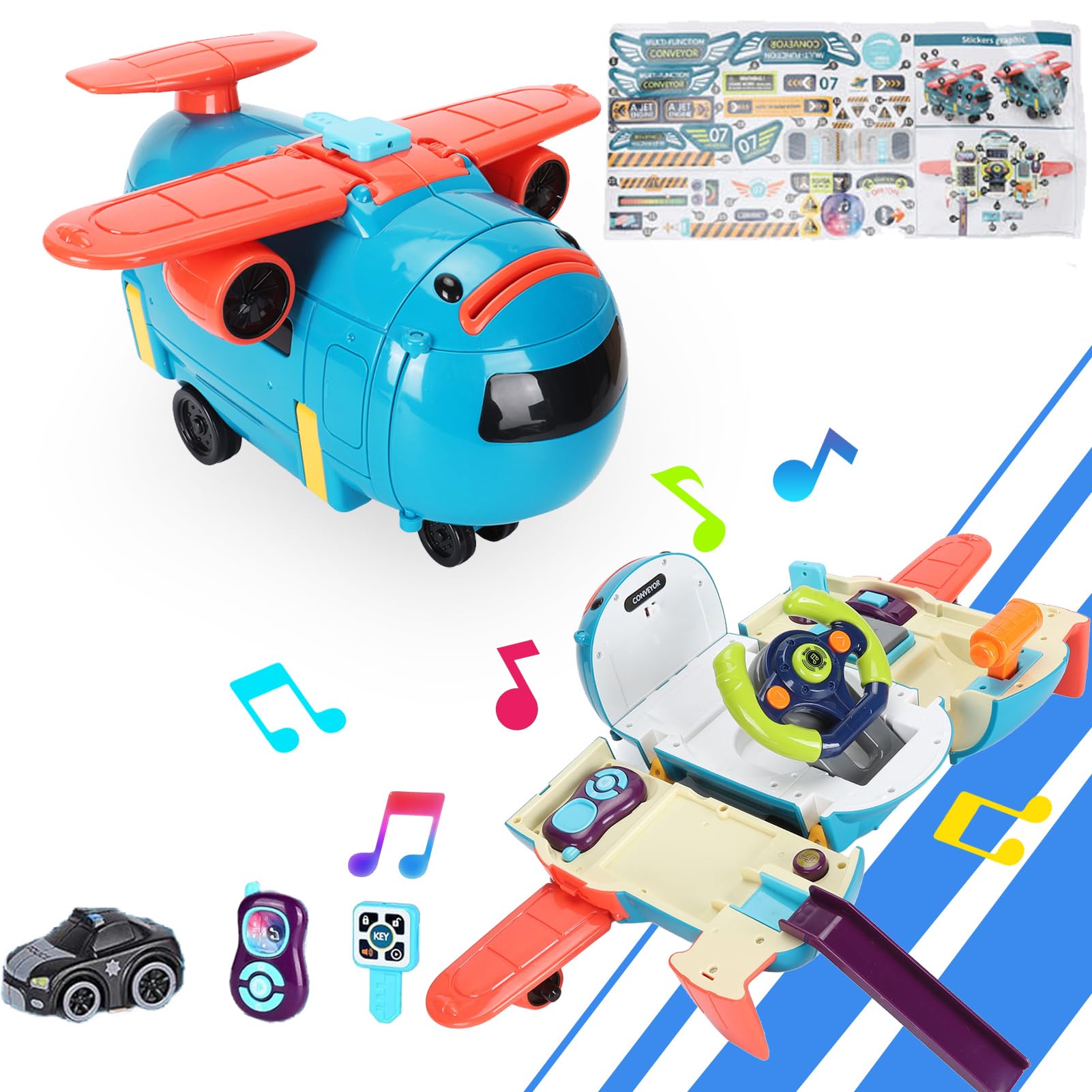 Amazon.com: Yunir Airplane Toys for Children, Transform Toys, 3 in 1 ...