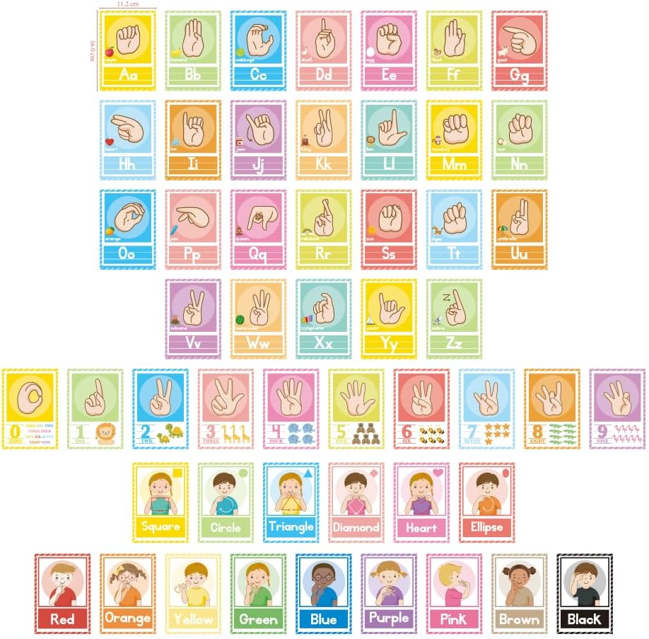 Amazon.com : gisgfim 51Pcs ASL Alphabet Line Bulletin Board Set ASL ...