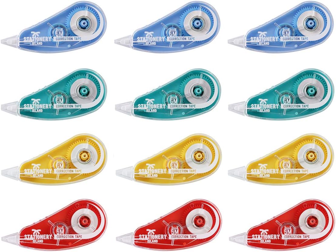 STATIONERY ISLAND Correction Tape 12Pcs, White out Correction Tape ...