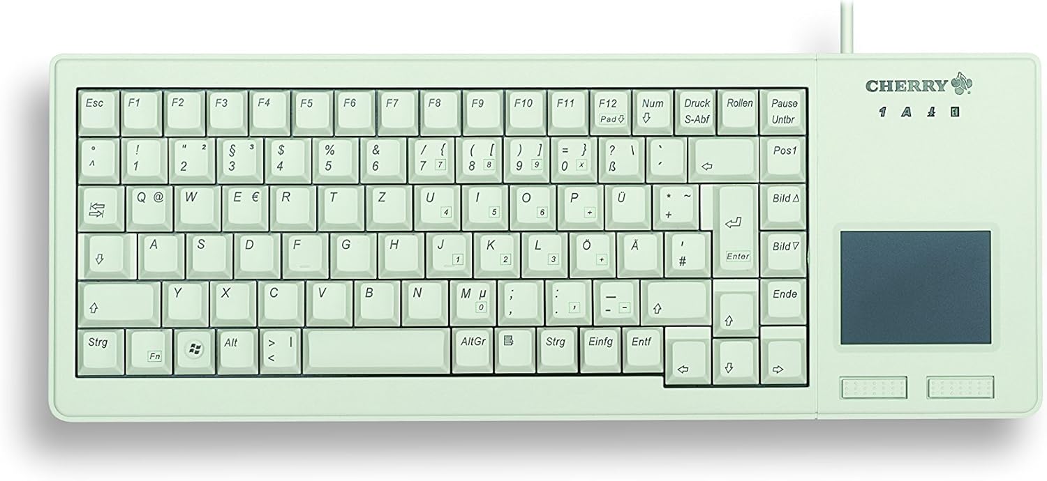 CHERRY G84-5500LUMDE-0 Touch Pad Compact Keyboard - Light Grey ...