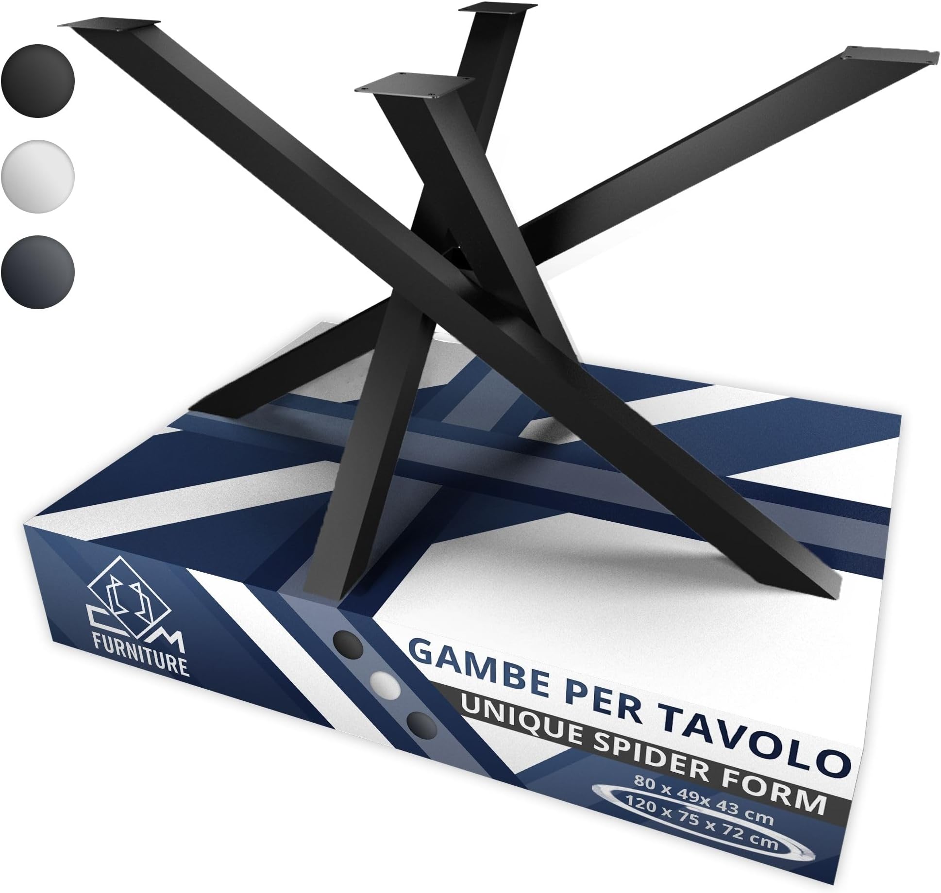 MetaloPro Gambe per Tavolo da Pranzo in Acciaio, Gambe per Scrivania ...