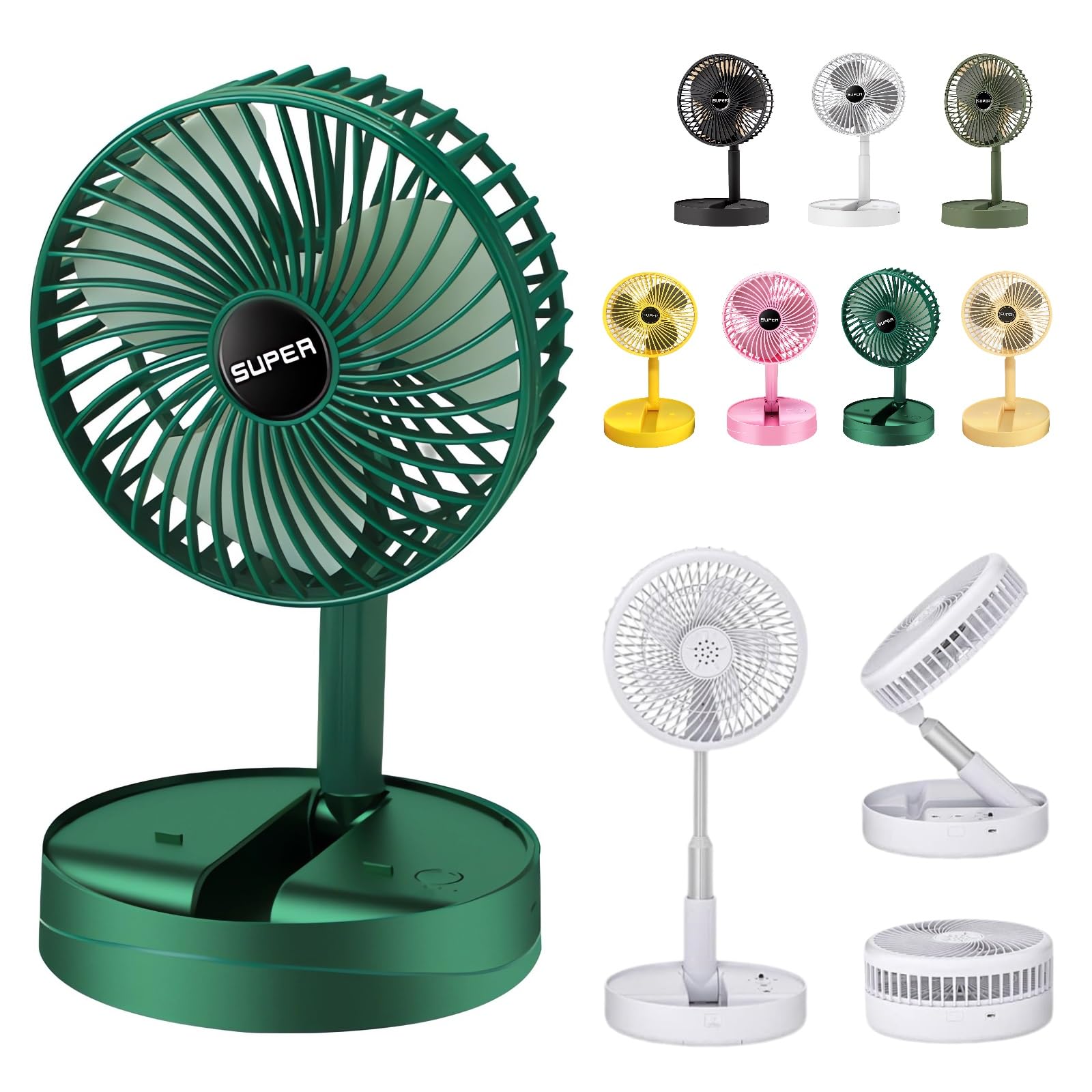 Amazon.com: Telescopic Folding Fan - 2024 New Portable USB Rechargeable ...