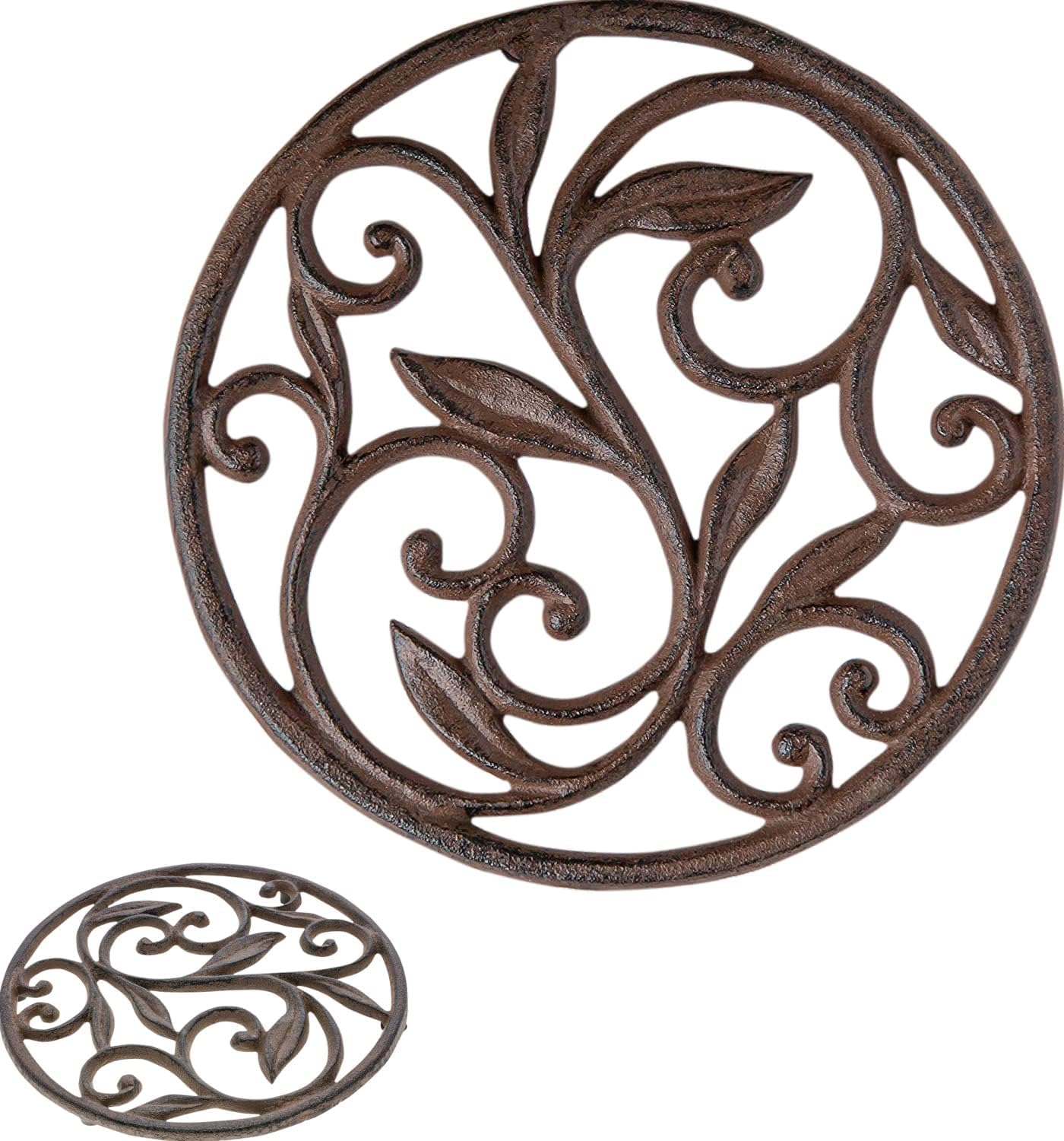 Amazon.com: Sumnacon Cast Iron Trivet,9.6 x 6.3 Inch Metal Trivet with ...