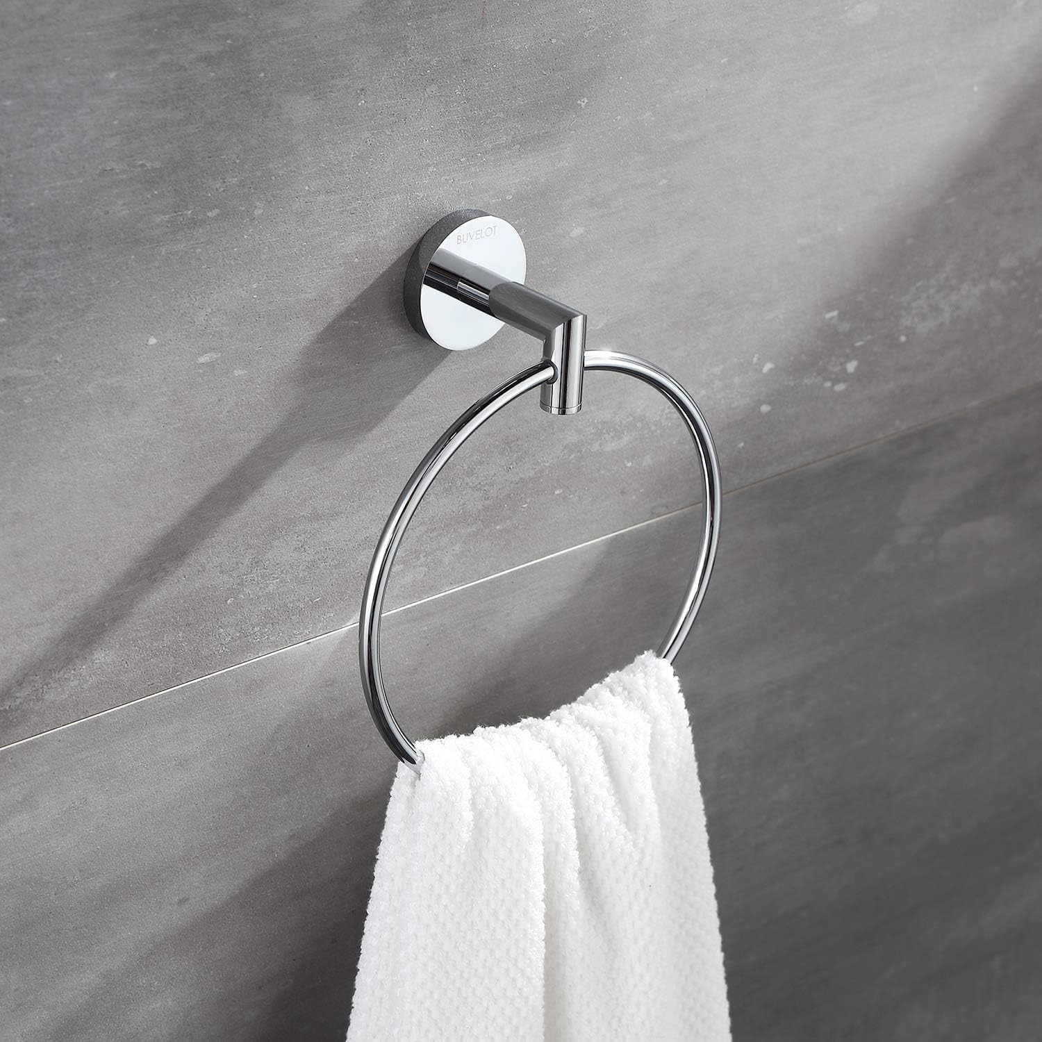 Amazon.com: BUVELOT Hand Towel Holder, Chrome Towel Ring, Wall Mounted ...