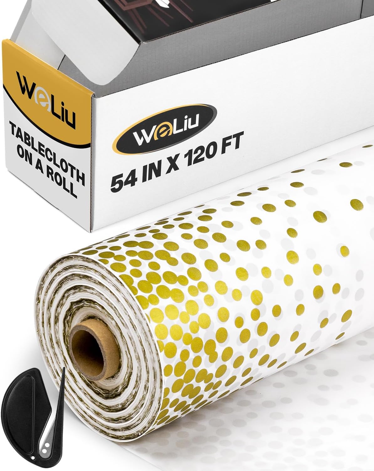 Amazon.com: Jingmore 54 in x 100 ft Plastic Tablecloths Roll Disposable ...