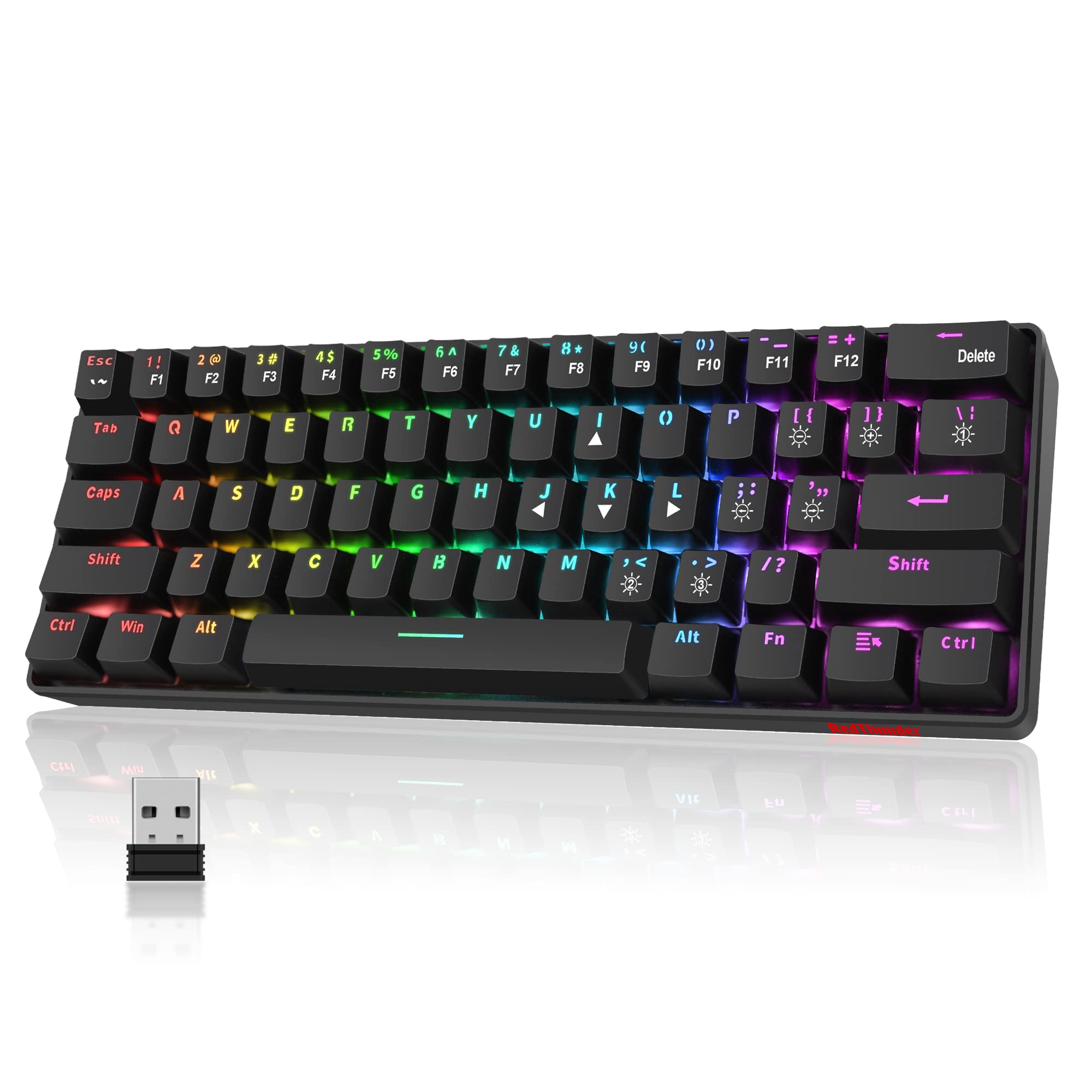 Buy RedThunder 60% Wireless Mechanical Keyboard, 1850mAh Rechargeable ...