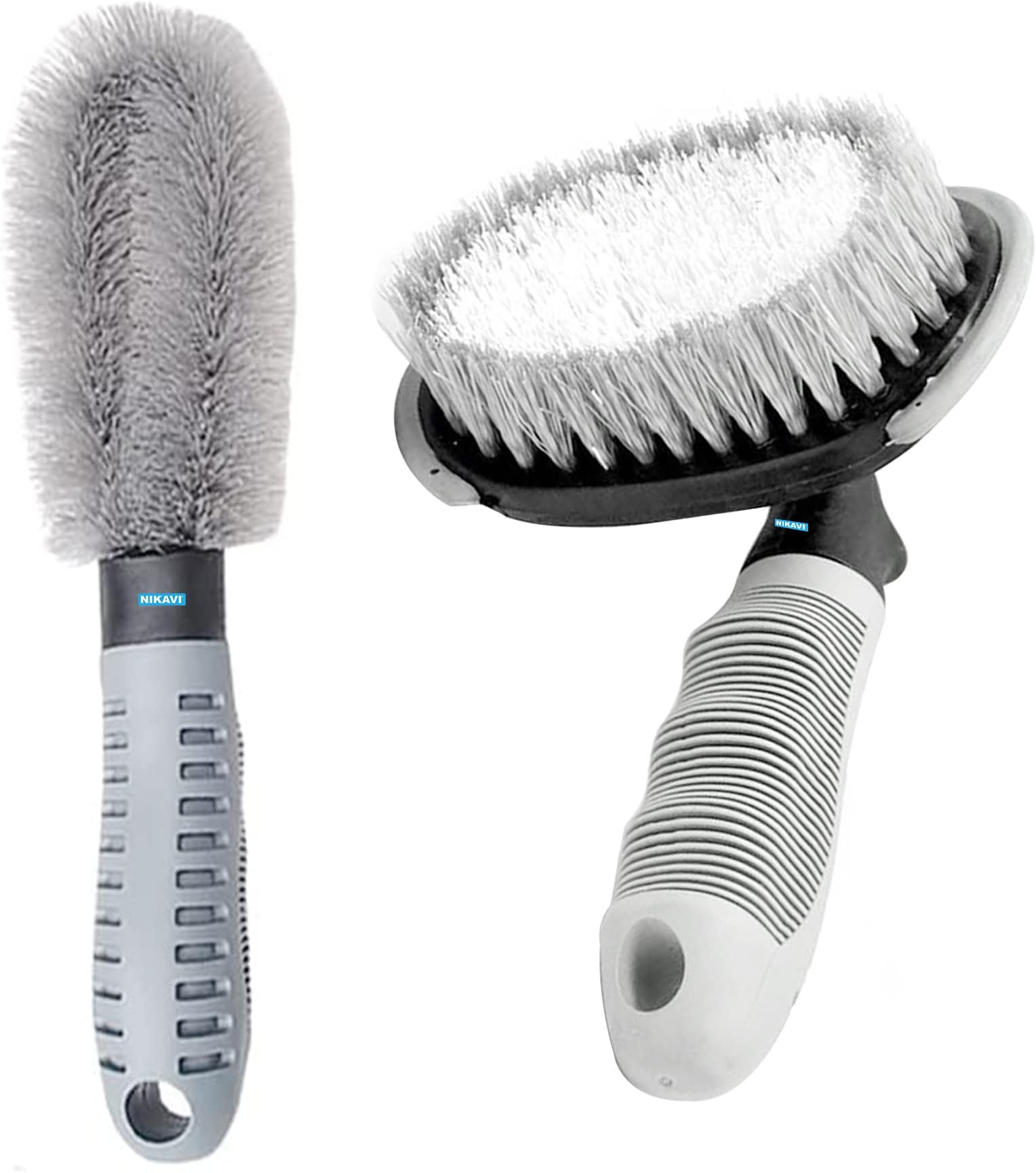 NIKAVI Car Motorcycle Wheel Tire Brush + Hub Clean Brush Cleaning Tool ...