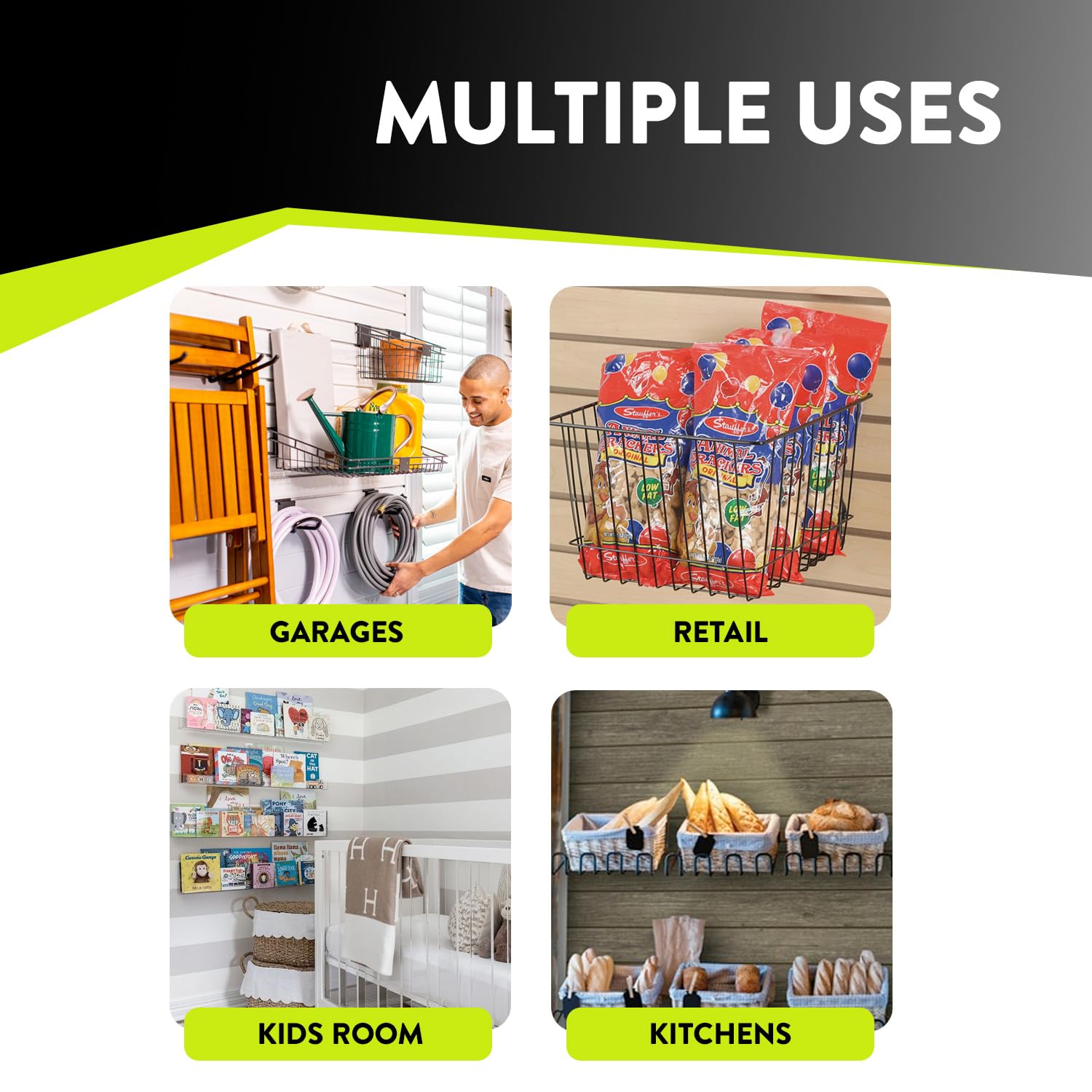 Snapklik.com : Rio Salto 4-Pack Slatwall Basket And Bins Metal Slatwall ...