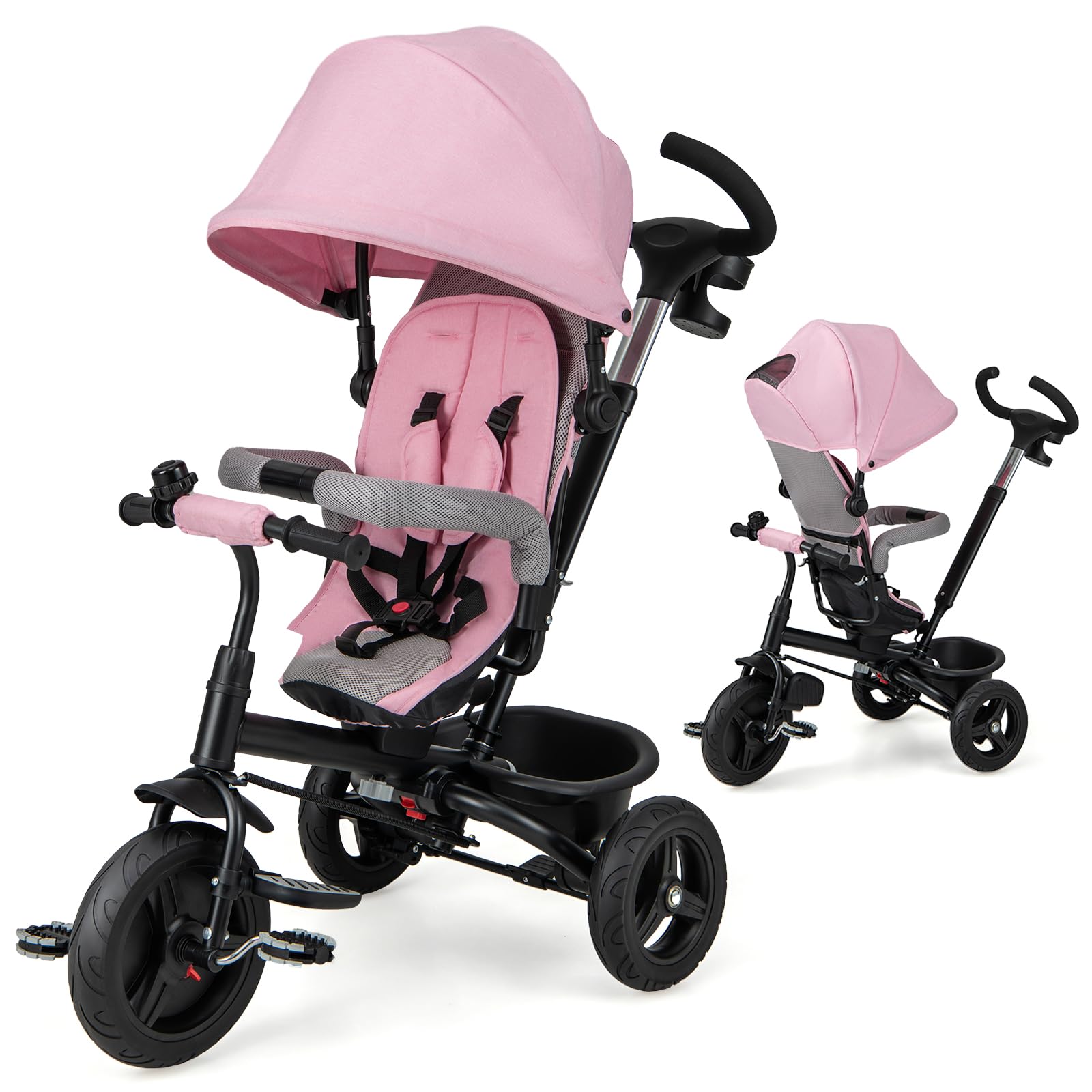 Amazon.com: HONEY JOY Tricycle, 6 in 1 Kids Trike Stroller w/Adjustable ...