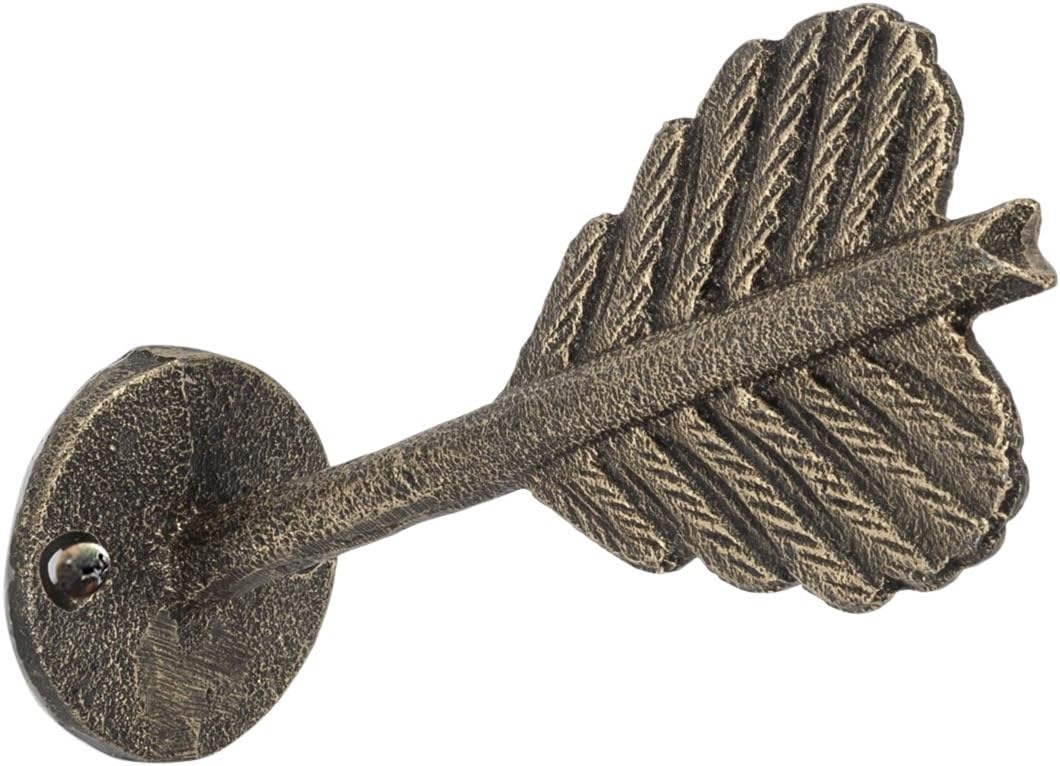 Amazon.com : Abbott Collection Cast Iron Arrow Wall Hook, Antique Gold ...