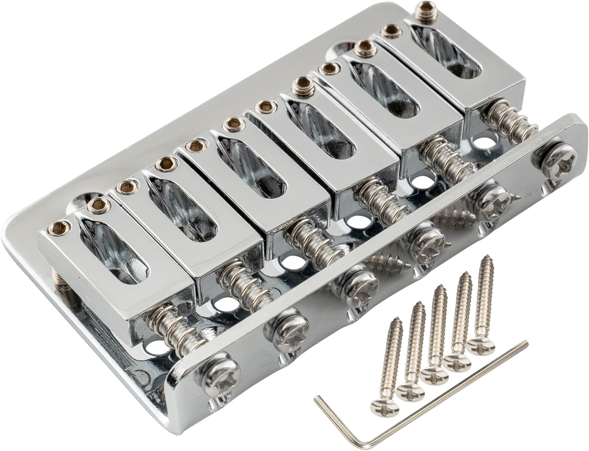 Musiclily 65mm Metal Fixed Hardtail Bridge Top Load for 6 String Fender ...