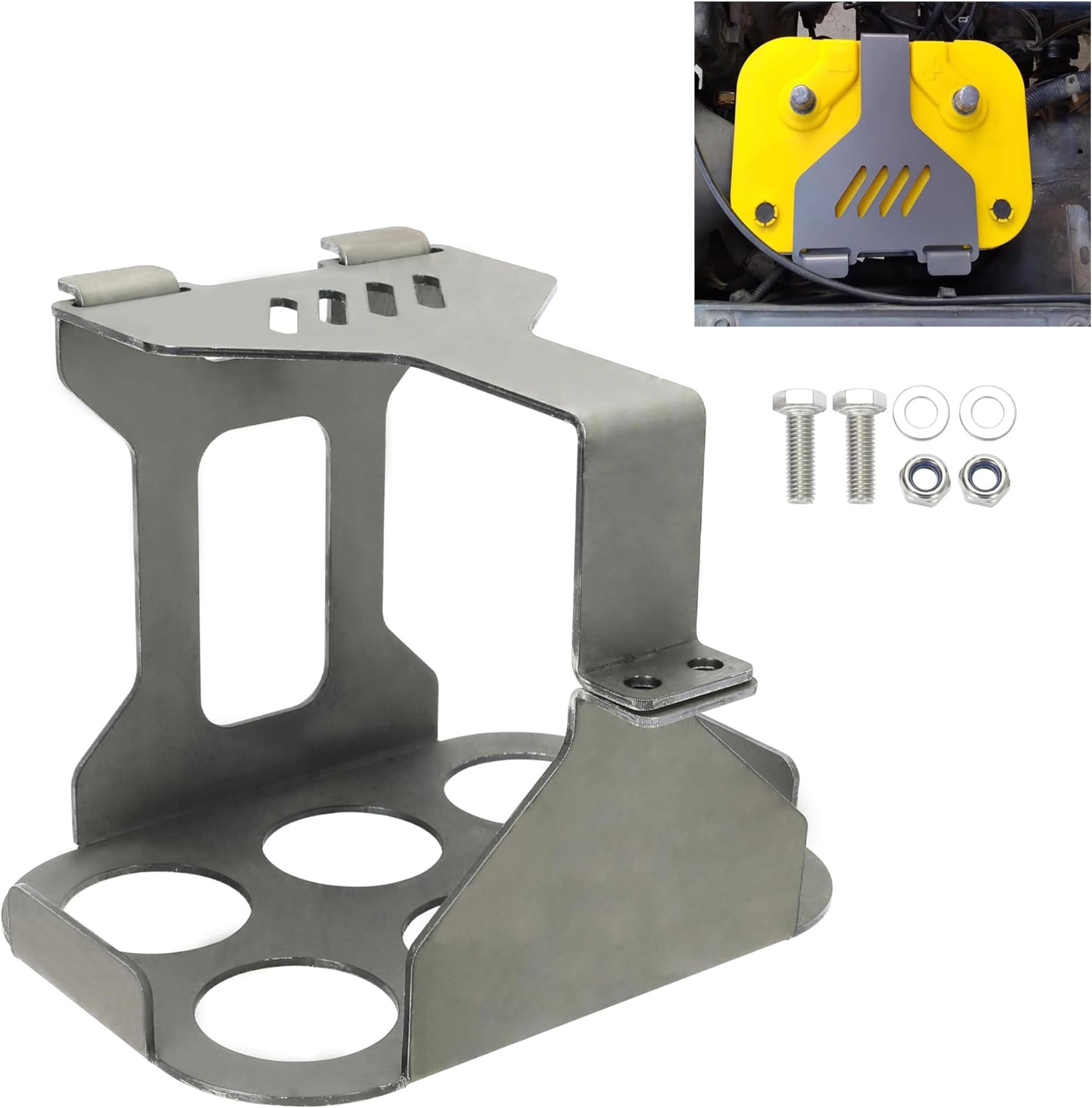 Amazon.com: Universal Battery Box Tray Truck Battery Tray Battery ...